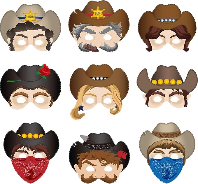 Amazon.com: Blulu Western Party Decoration Supplies Western Masks ...