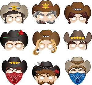 Amazon.com: Blulu Western Party Decoration Supplies Western Masks ...