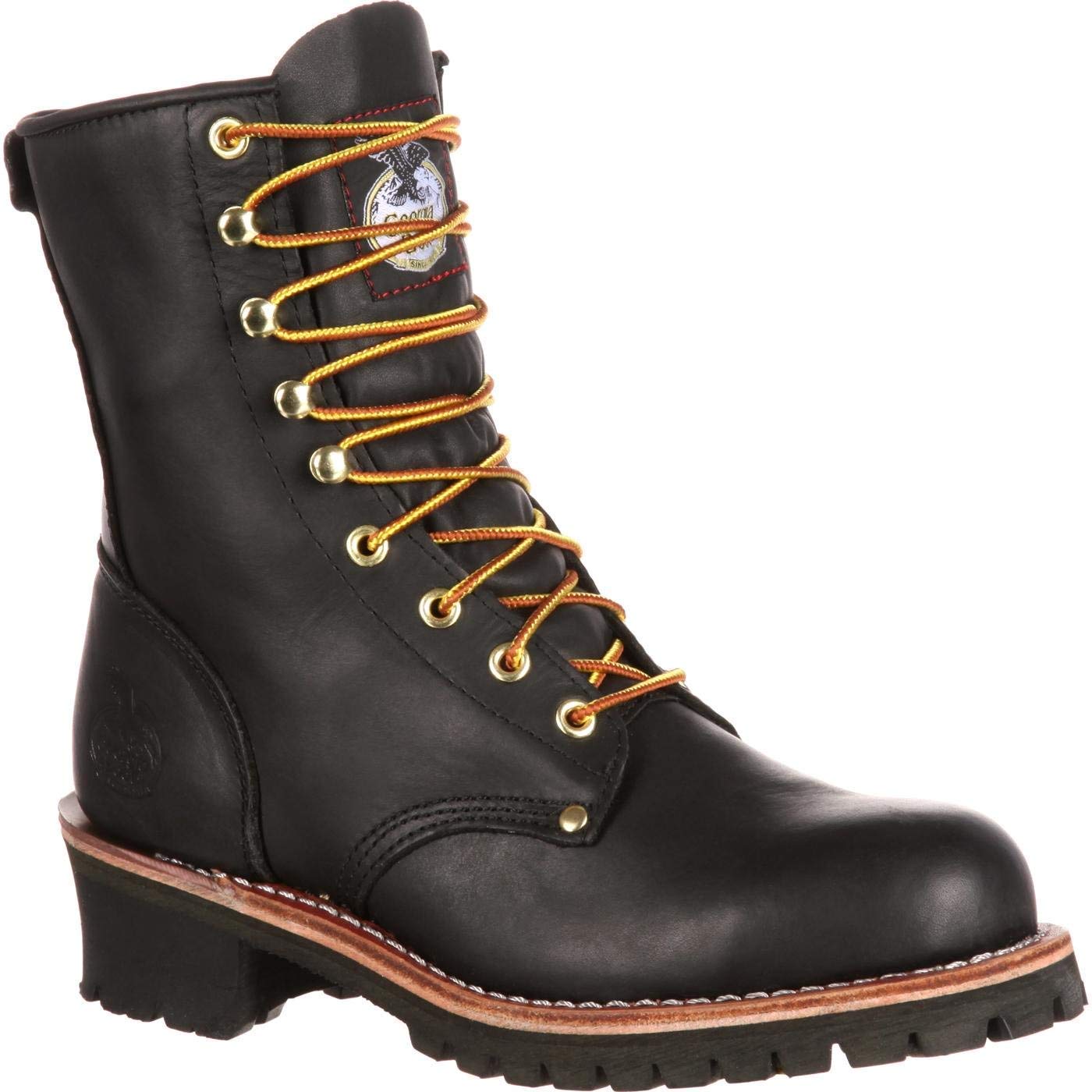 G8320 Georgia Men's Oil Tanned Safety Loggers - Black - W .0 : Amazon ...