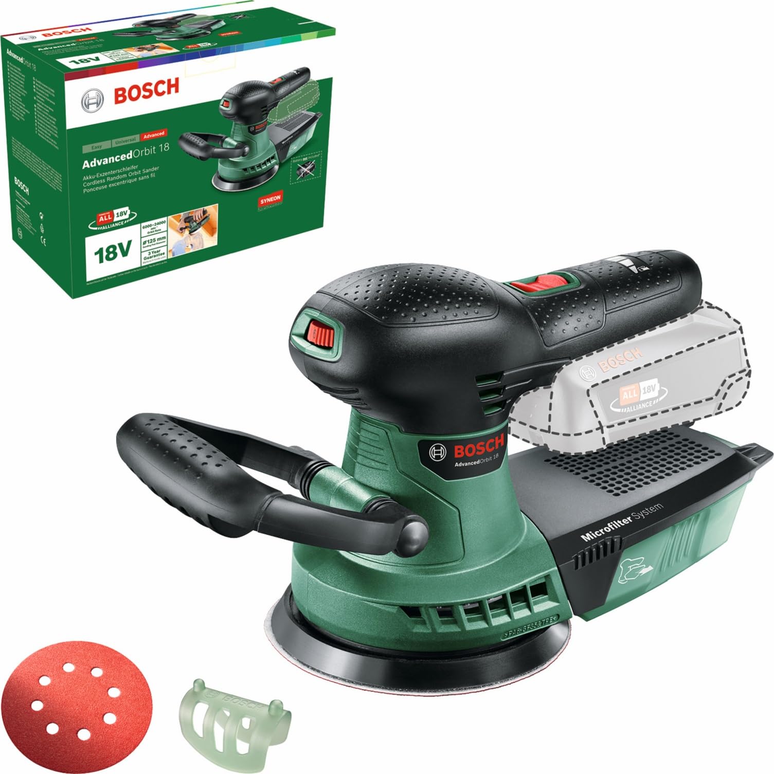 Bosch 18V Cordless 125mm Random Orbital Sander Polisher Without Battery ...
