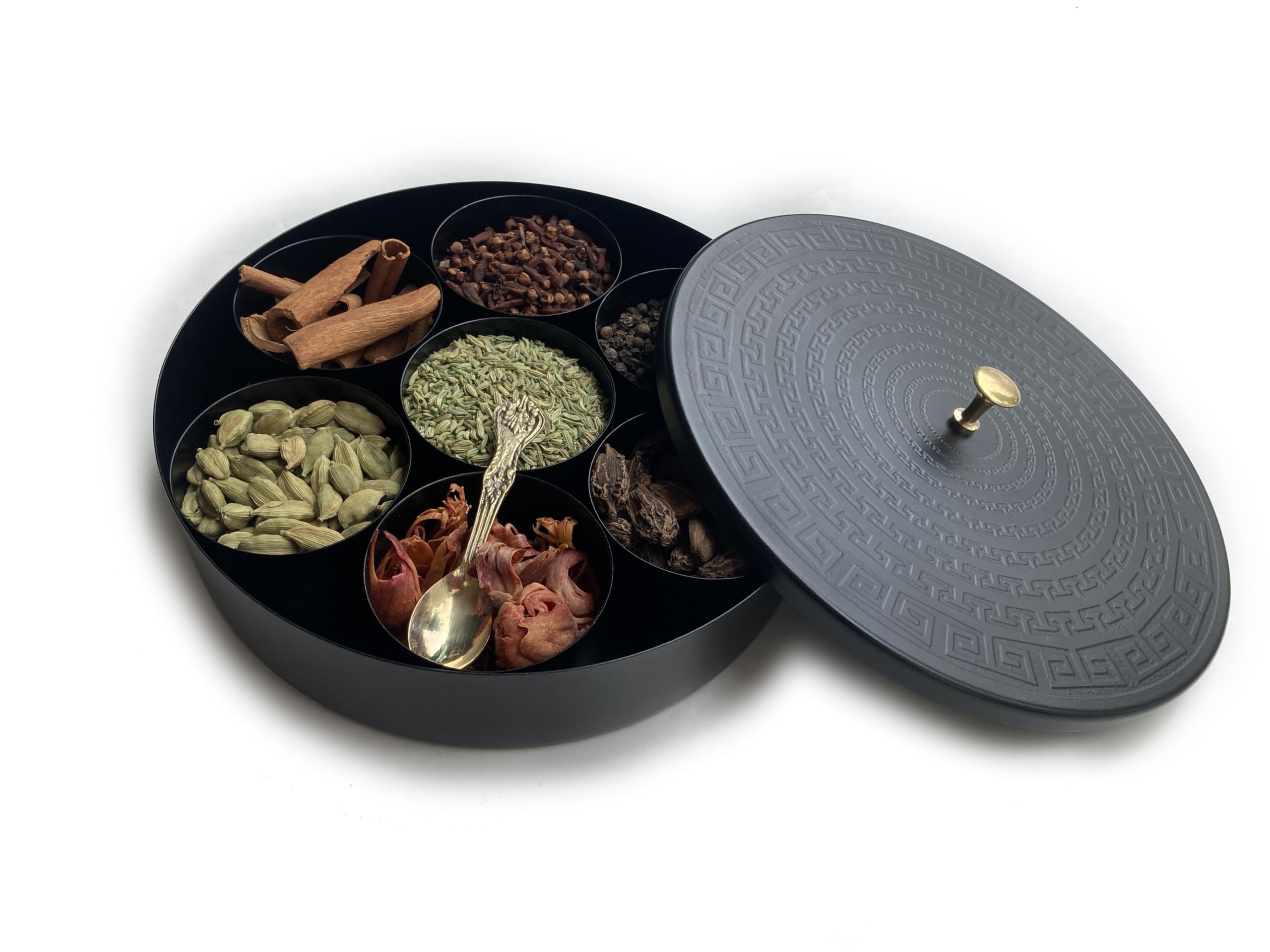 Amazon.com: FESTIVE OFFER - ABHANDICRAFTS Metal Spice Box with Spoon ...