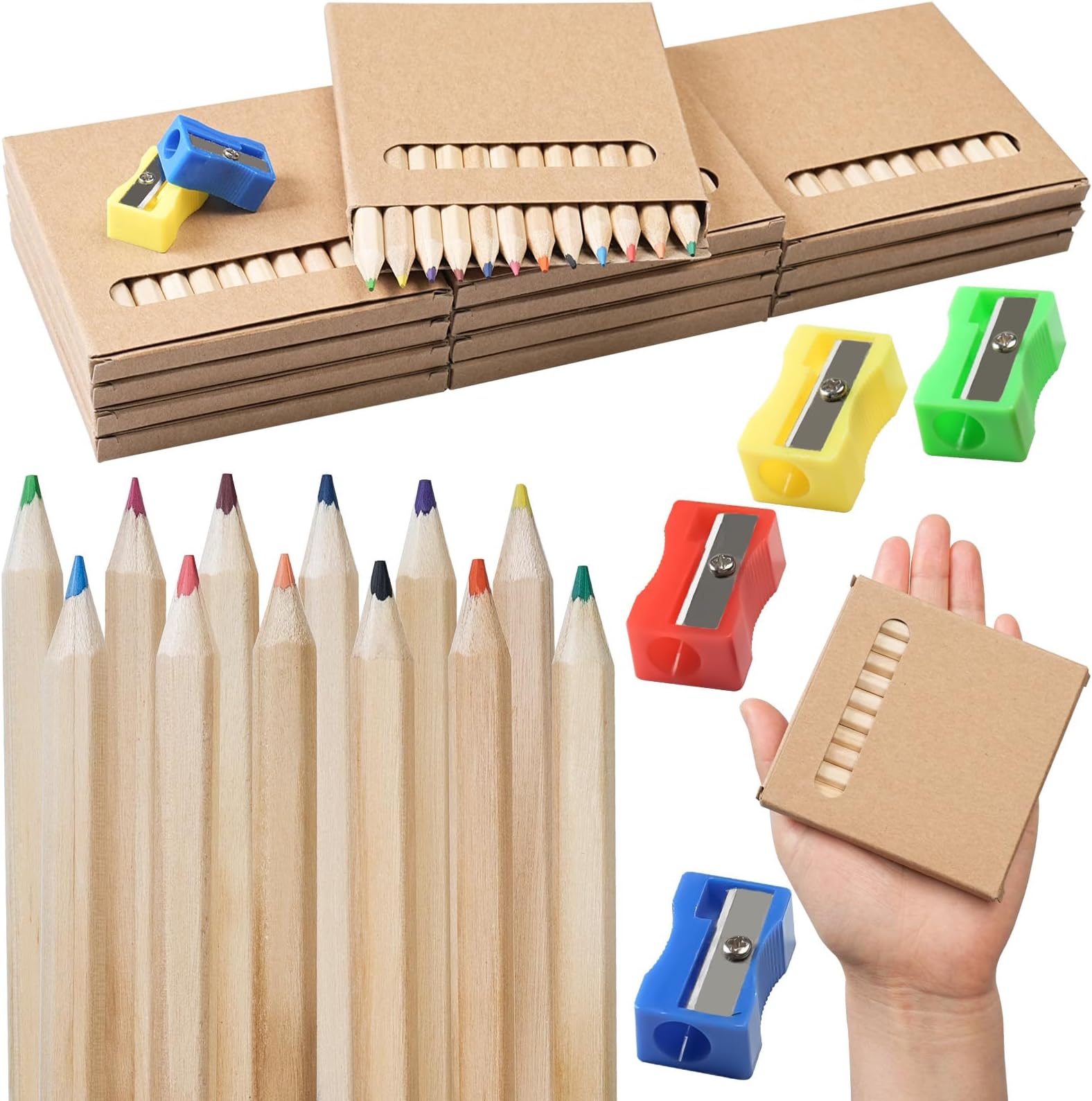 Annickee 144PCS Mini Colouring Pencils, 12 Different Color Mini Drawing ...