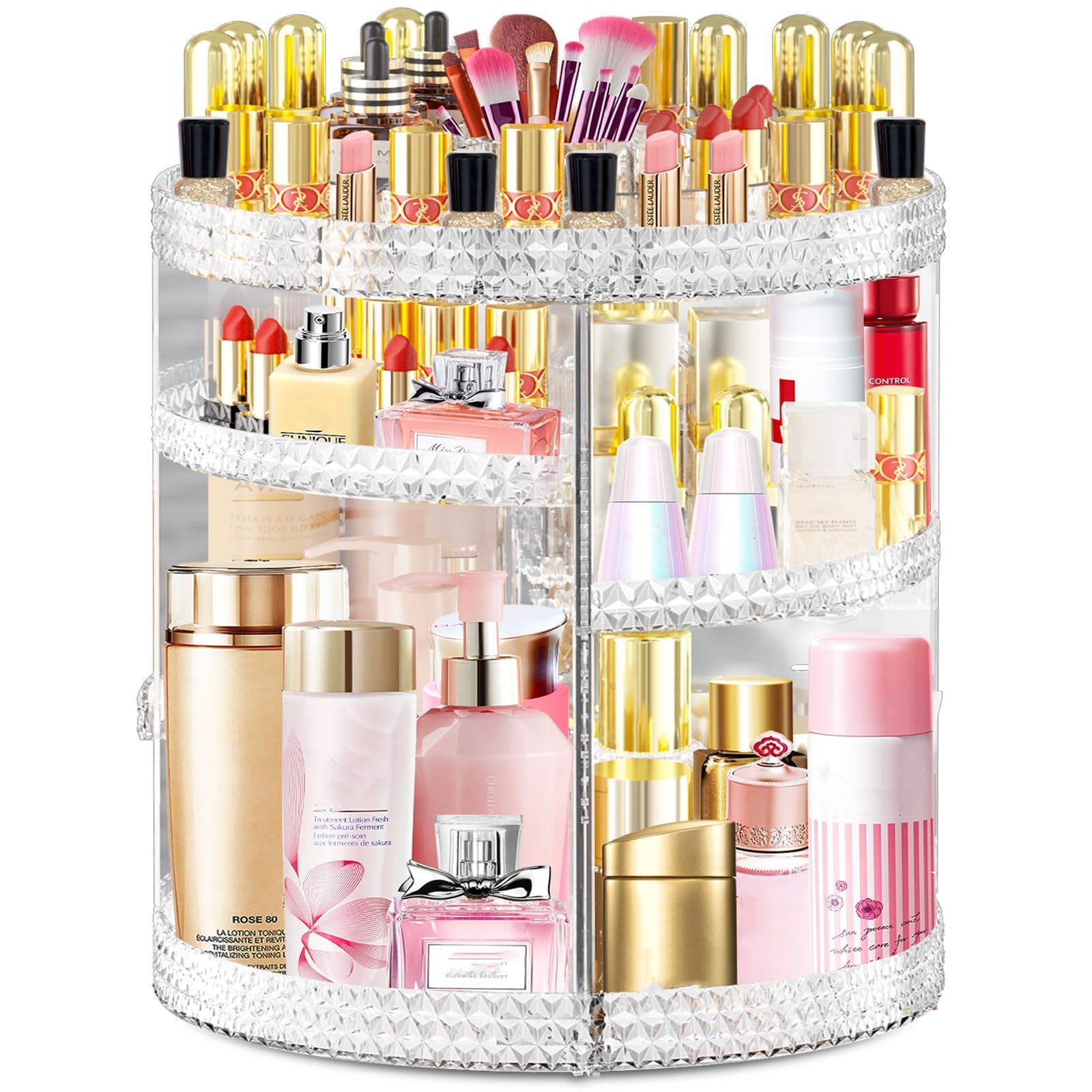 Amazon.com: WuNa 360 Rotating Makeup Organizers Countertop 7 Adjustable ...