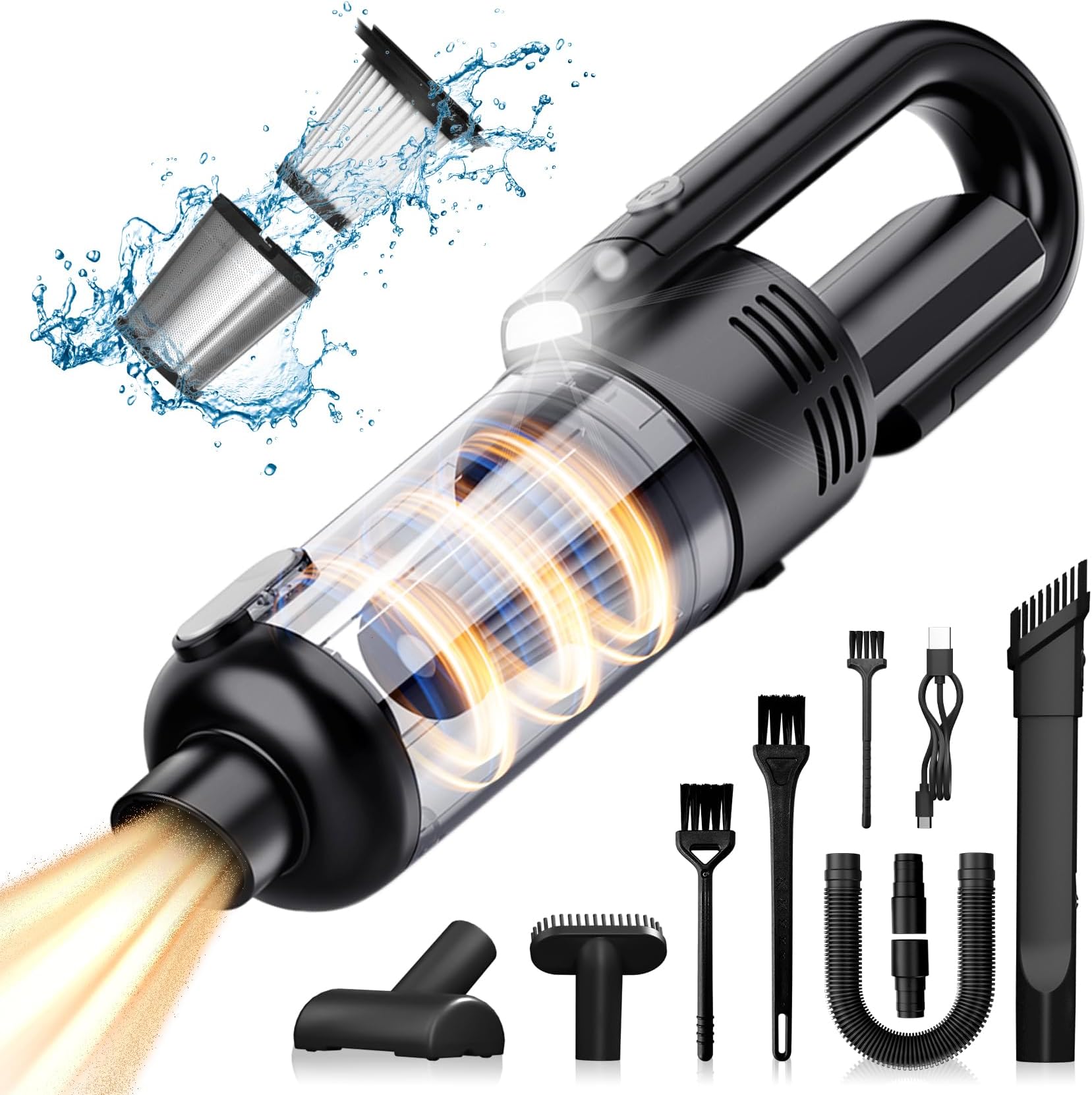 Amazon.com: Cordless Handheld Car Vacuum Cleaner: 9000Pa Portable Car ...