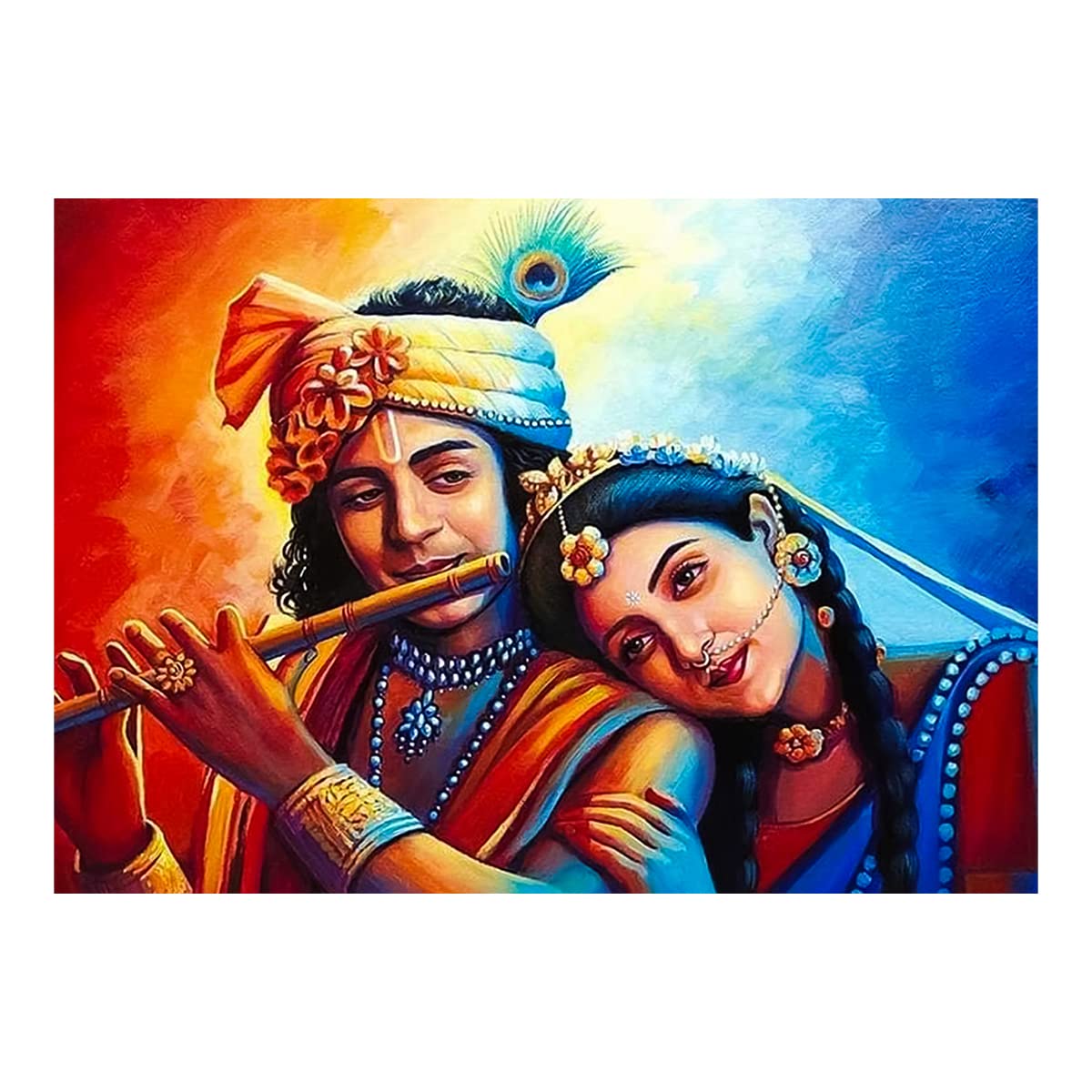 Radha Krishna Wall Poster Sticker - Radha Krishna Artwork Wall Poster ...