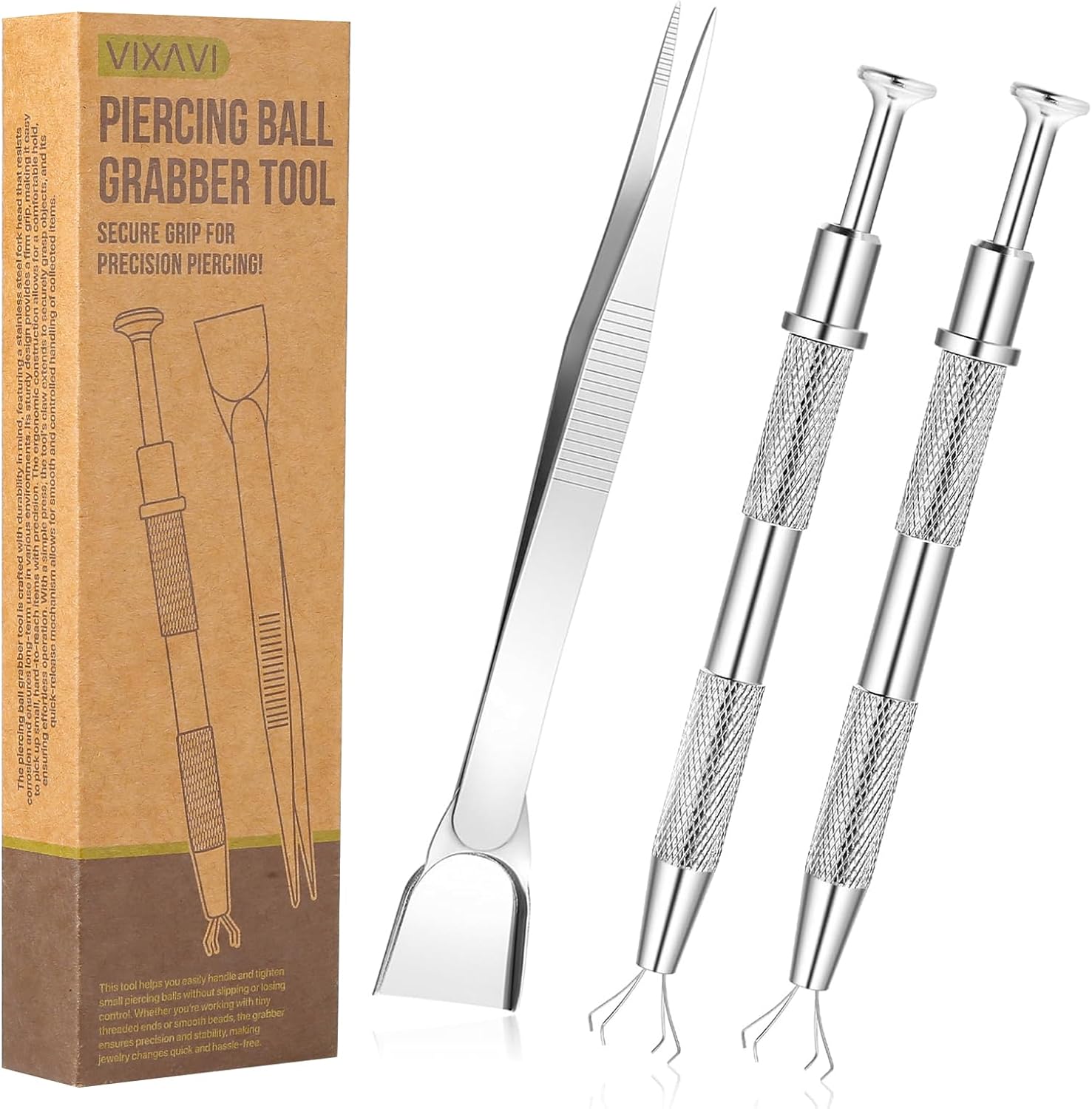 Piercing Ball Grabber Tool 3Pcs - Bead Holder for Secure Jewelry ...