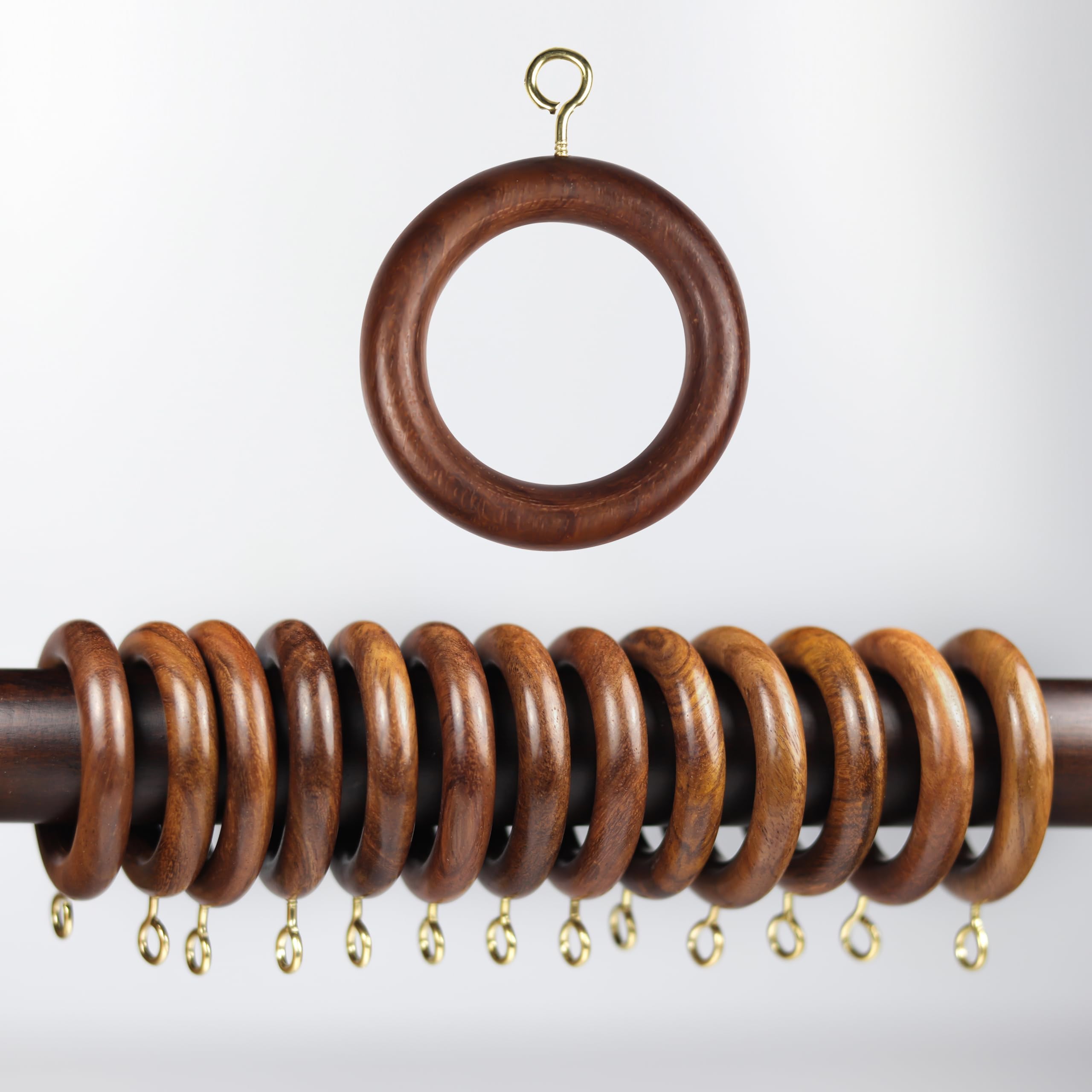 Amazon.com: 24 Pieces 2 Inch Wooden Drapery Curtain Rod Rings for 1 ...