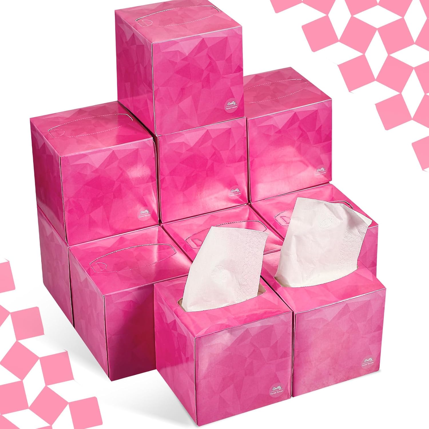 Amazon.com: Gaillty 12 Packs Facial Tissues Cube Box Gradient Tissues ...