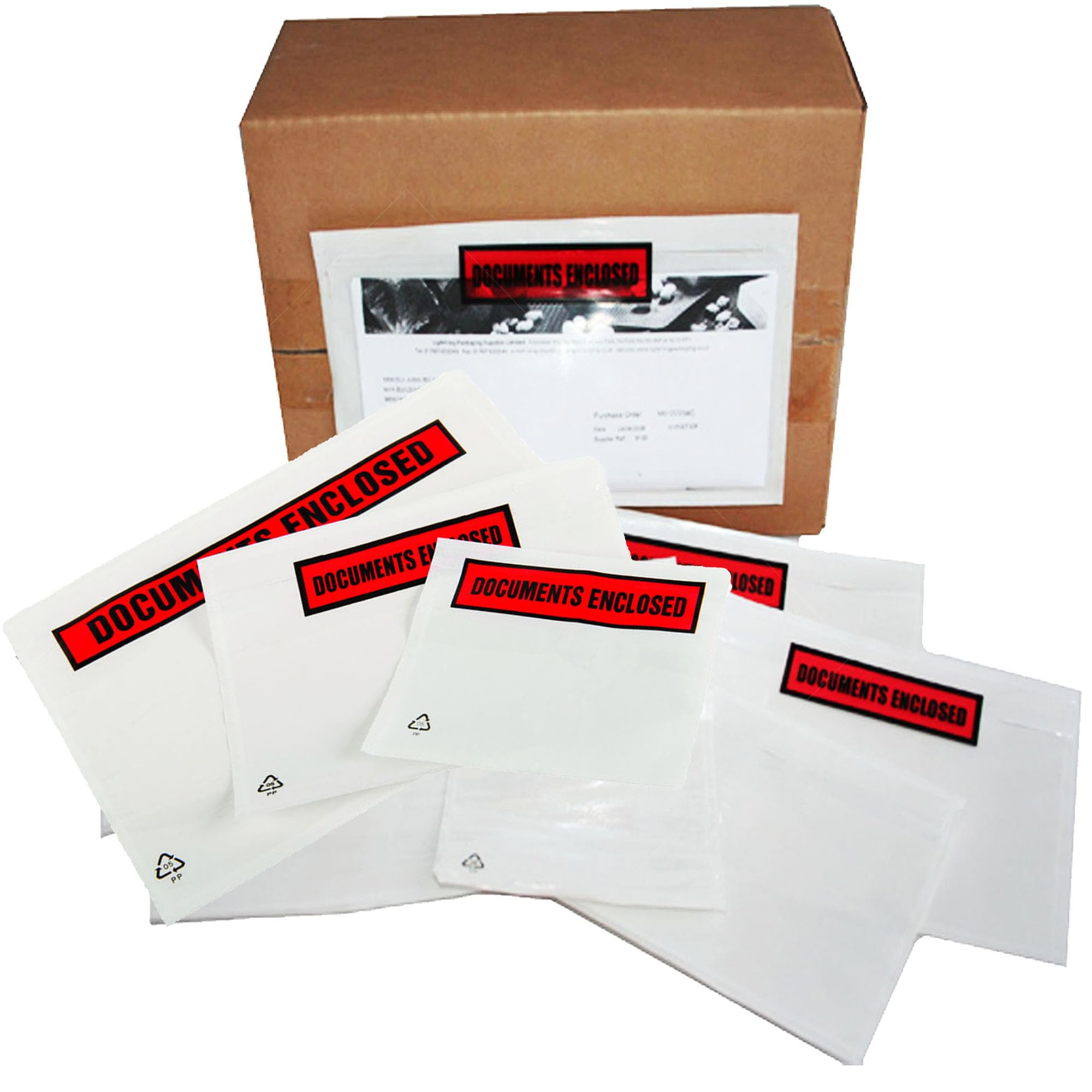 Printed Document Enclosed Wallets Peel & Seal Clear Plastic Envelope Sleeves Attach Invoices ...