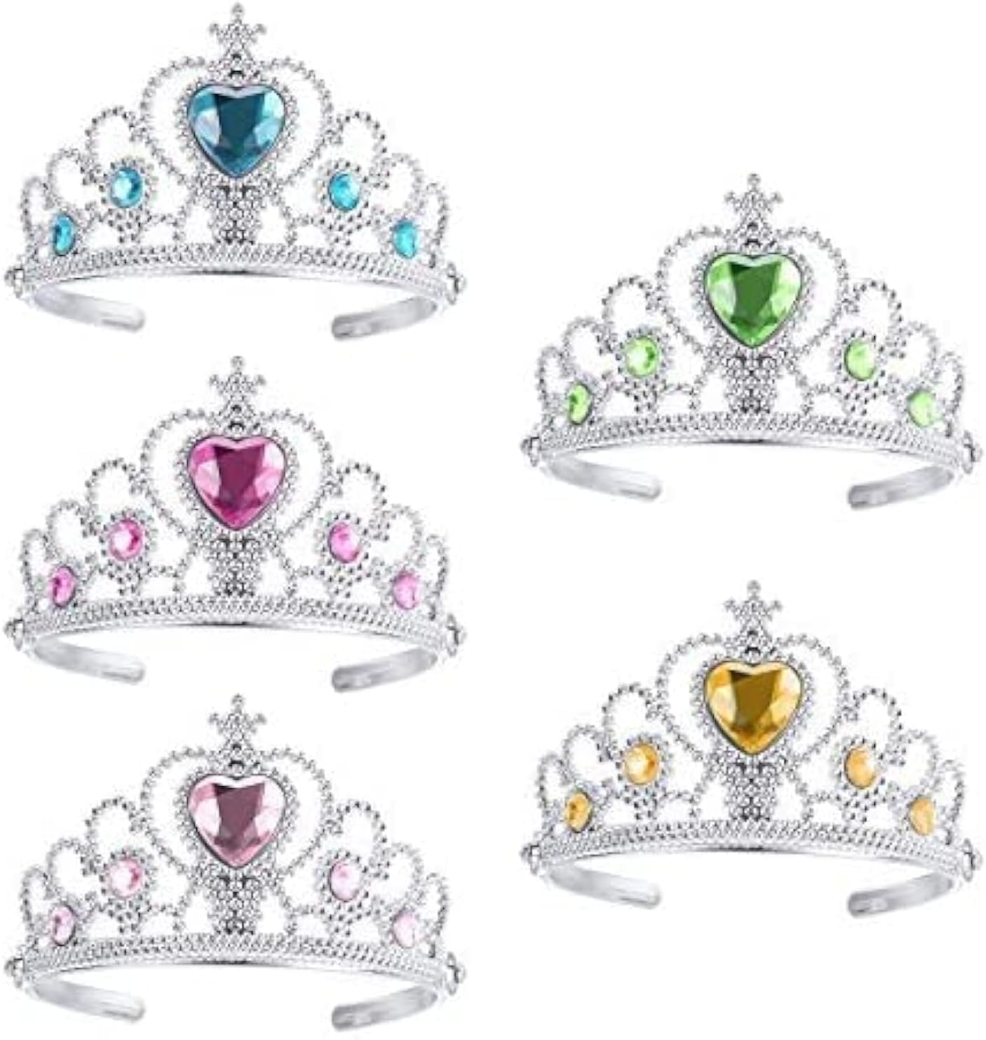TOYMYTOY 5pcs Kids Princess Tiara Crown Set Girls Dress up Party ...