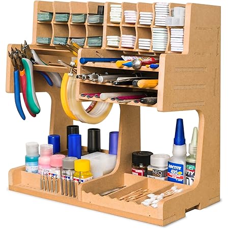 Amazon.com: Plydolex Wooden Craft Paint Storage Rack with 58 Holes for ...