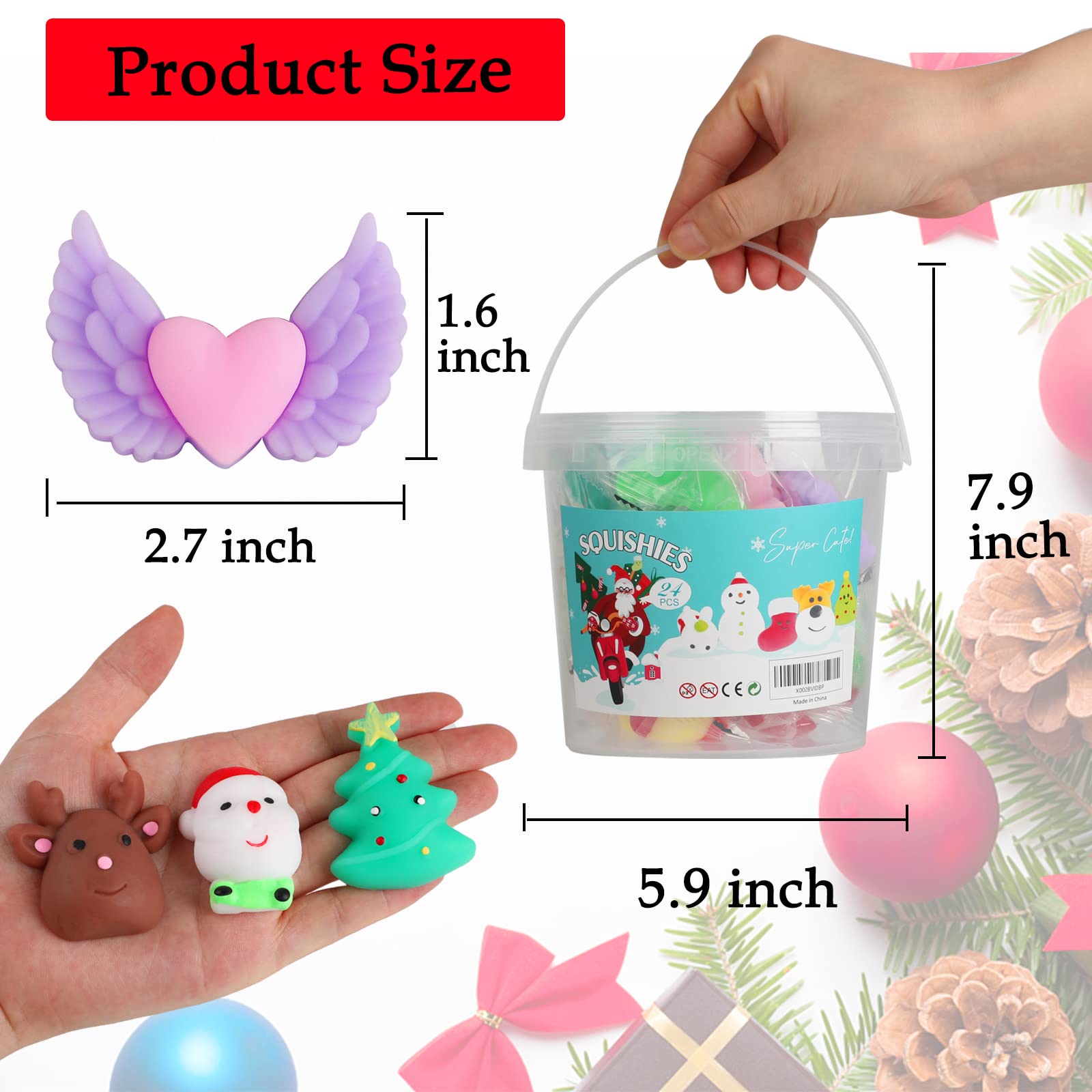 Snapklik.com : KINGYAO Squishy Fidget Toys, Mini Mochi Squishies 24 Pcs ...
