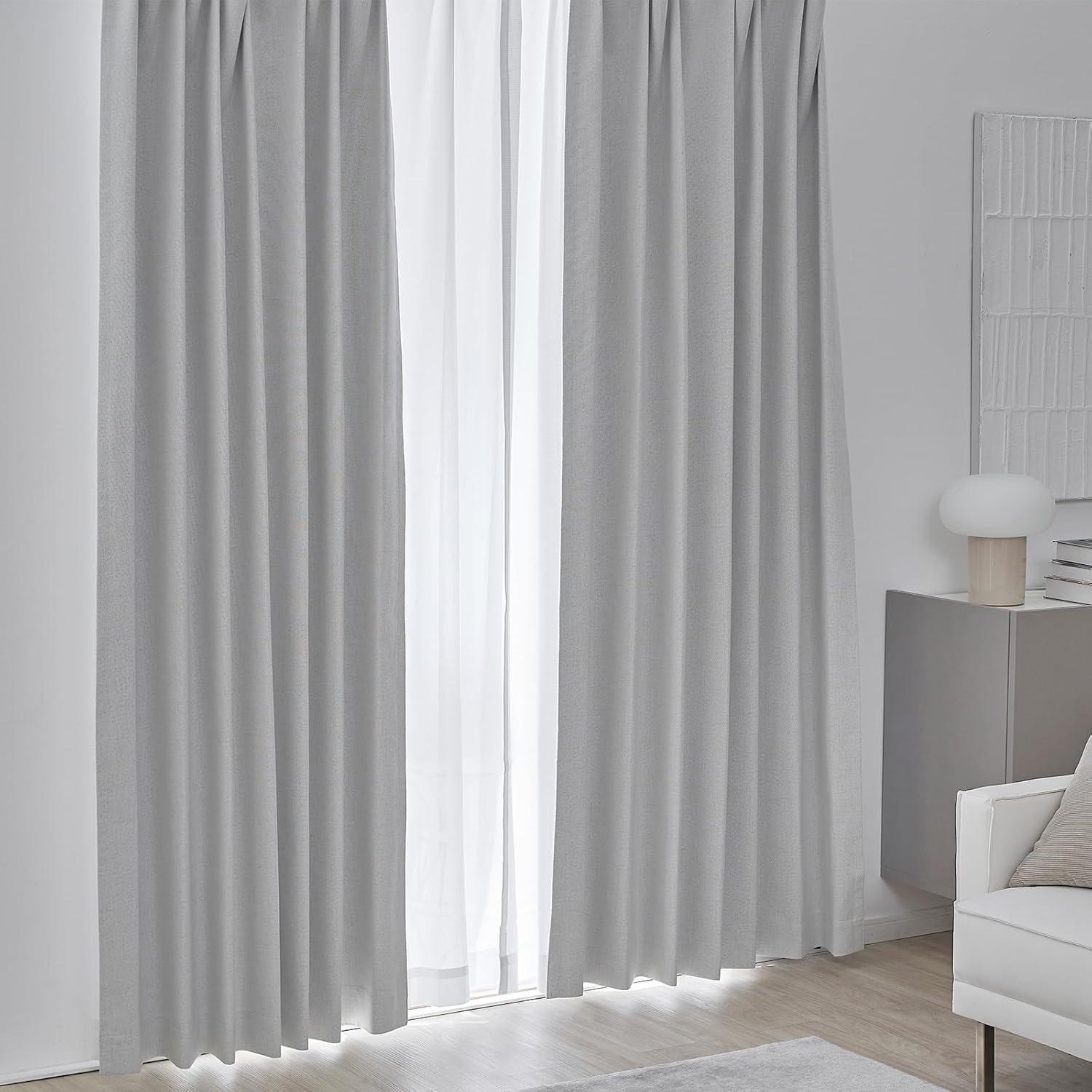 Amazon｜LOWYA ロウヤ カーテン 2枚セット 遮光 遮音 レース タッセル おしゃれ 1級遮光カーテン 完全遮光 幅125×丈220cm オフホワイト｜カーテン オンライン通販