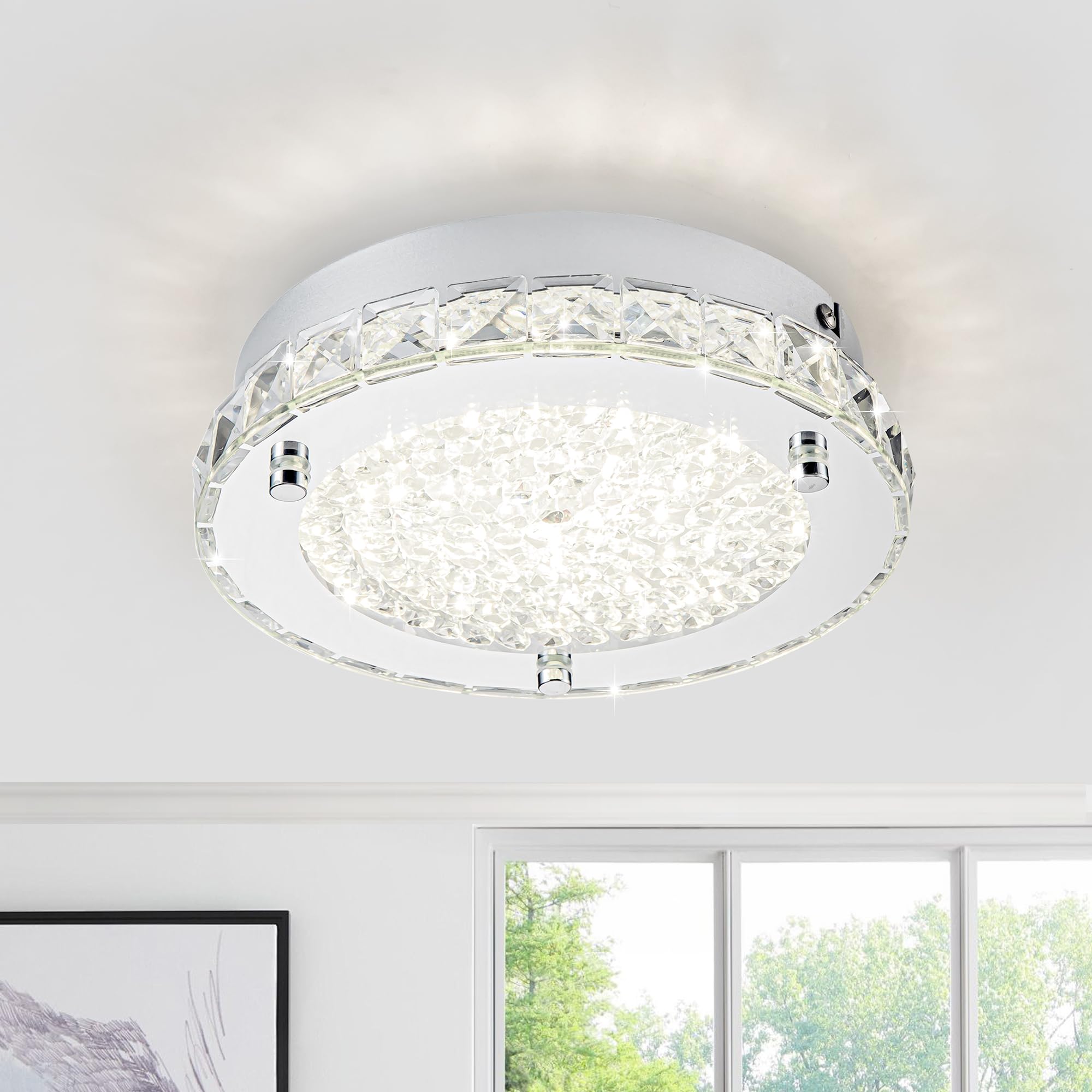 Modern Round Glass Led Ceiling Lights Indoor Foyer Shop Lighting