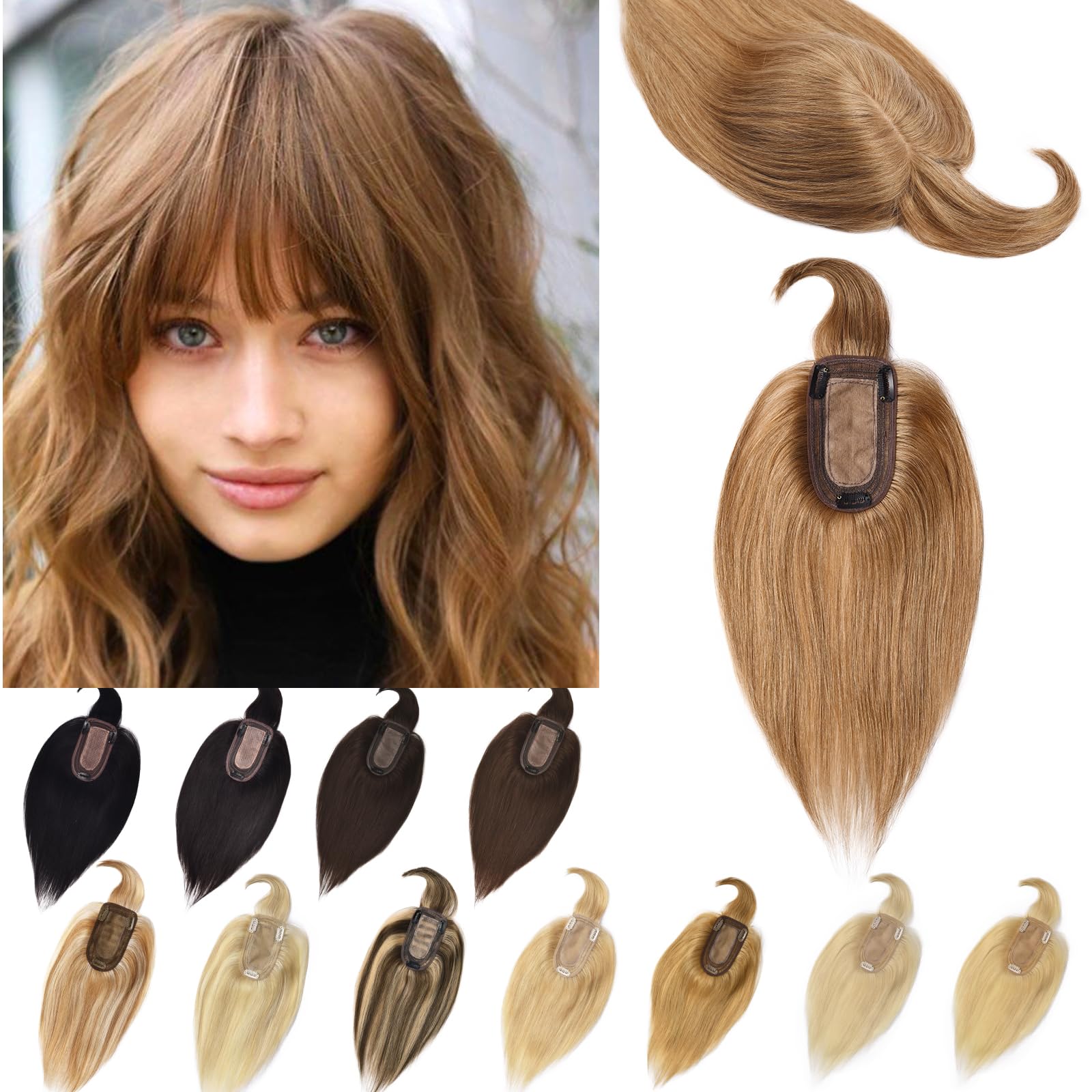 RICH BRIA Hair Toppers for Women with Thinning Hair Real Human Hair ...