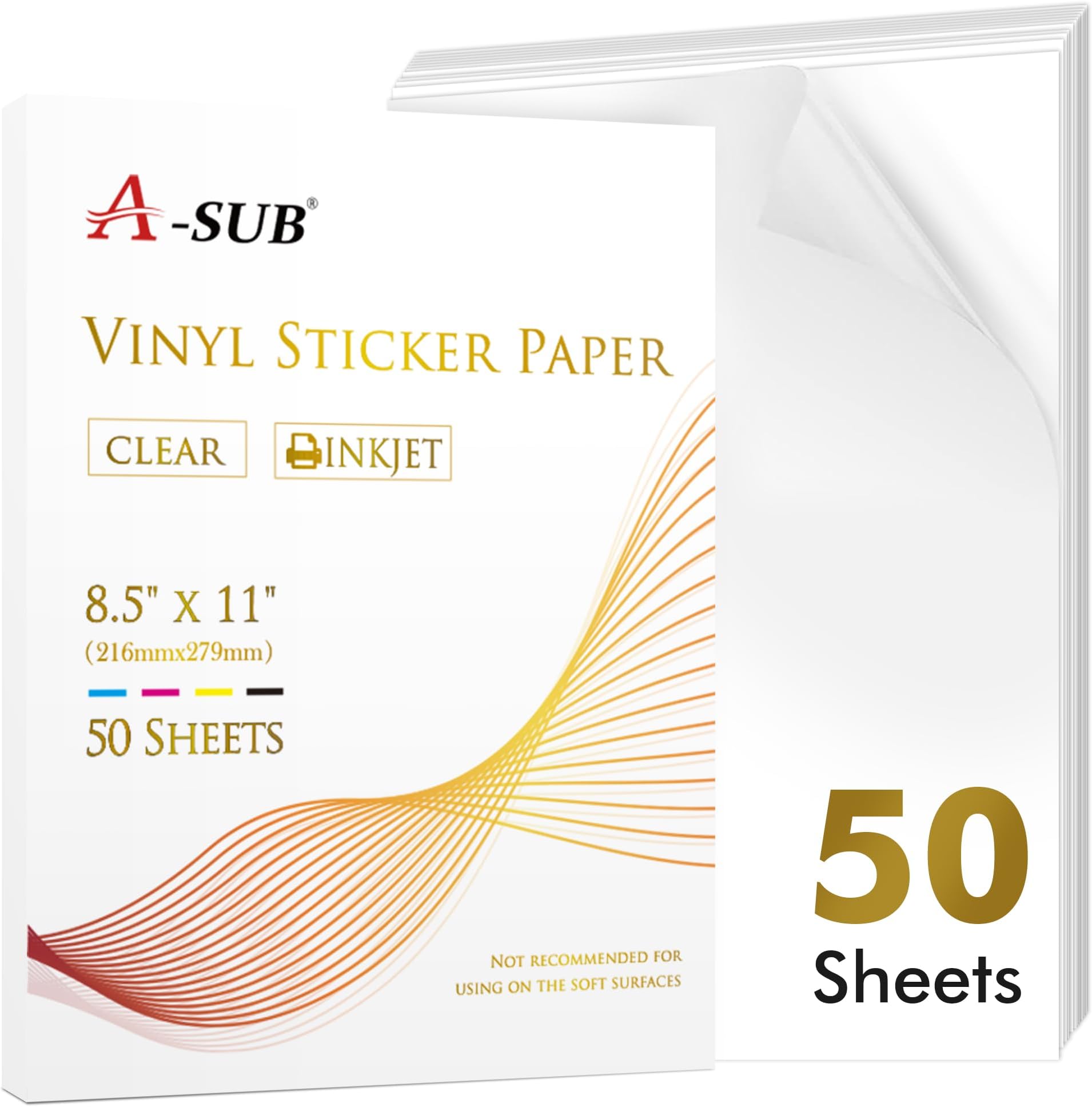 Amazon.com : A-SUB Clear Sticker Paper for Inkjet Printers - Waterproof ...