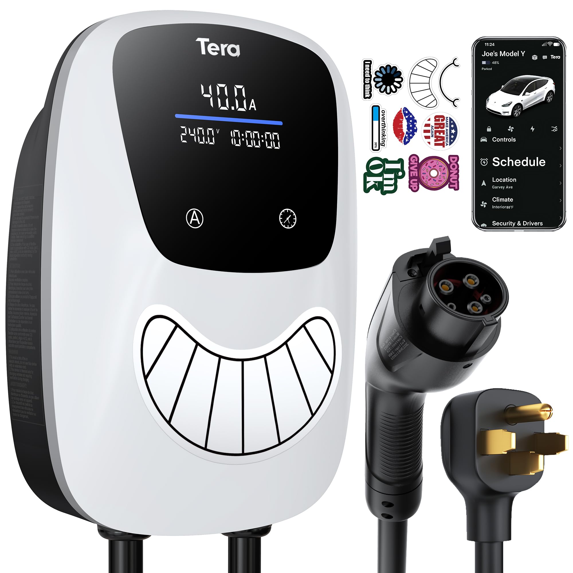 Tera Electric Vehicle Charger J1772: ETL Certified Level 2 40 Amp 240 ...