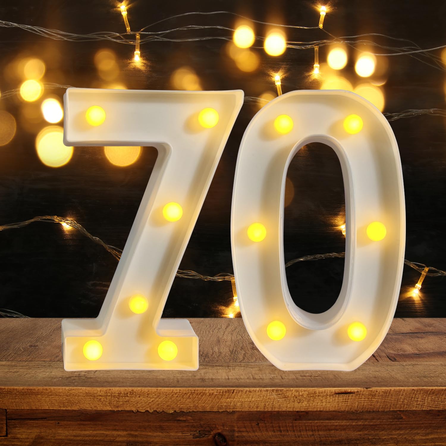 Amazon.com: ZUOKEMY 70th Birthday Decoration LED Light up Numbers ...