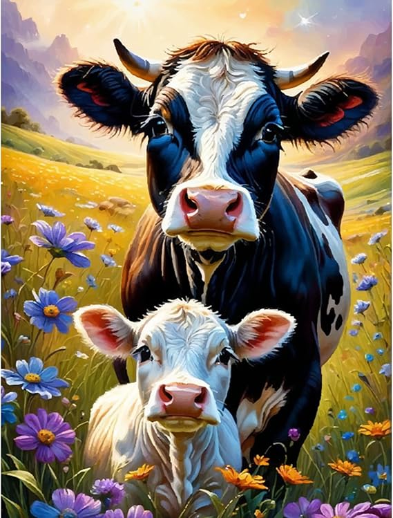 Amazon.com: SNMUW Paint by Numbers Kit for Adults, DIY Cow Acrylic ...