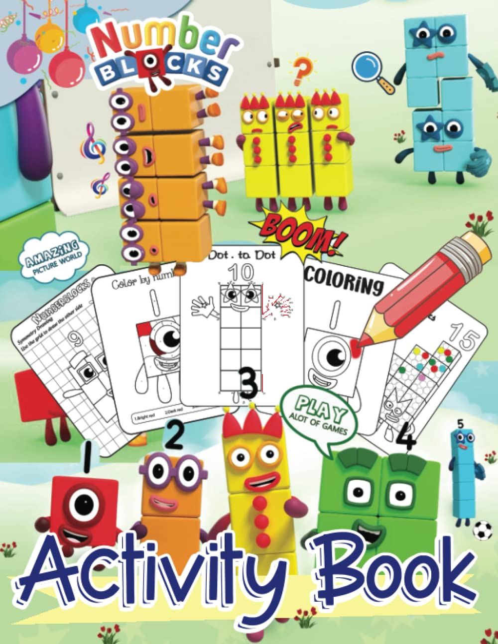 Buy Number Blocks Activity-Coloring Book: Unofficial Version 2023 ...