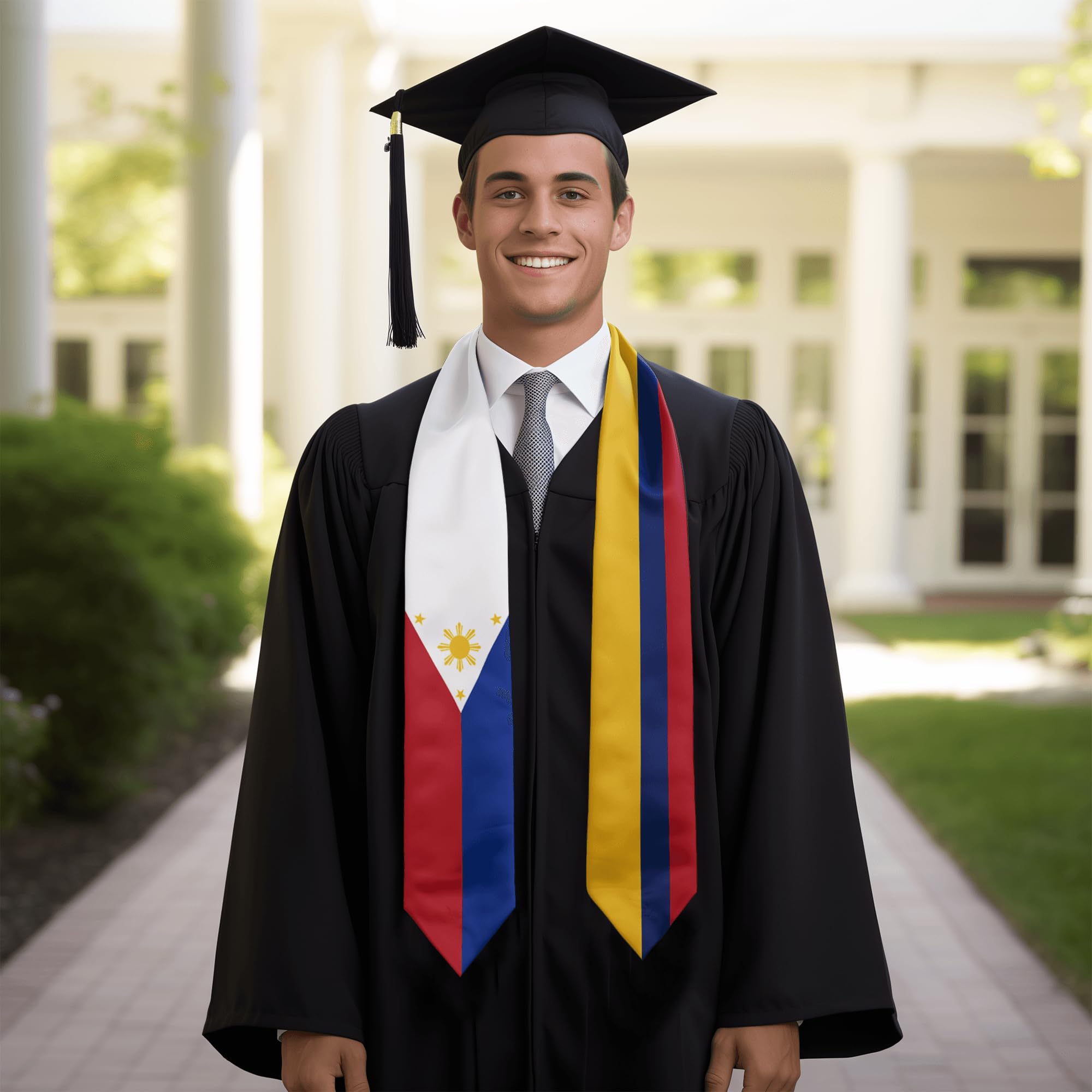 Snapklik.com : Graduation Stole Sash Philippines Colombia Flag ...