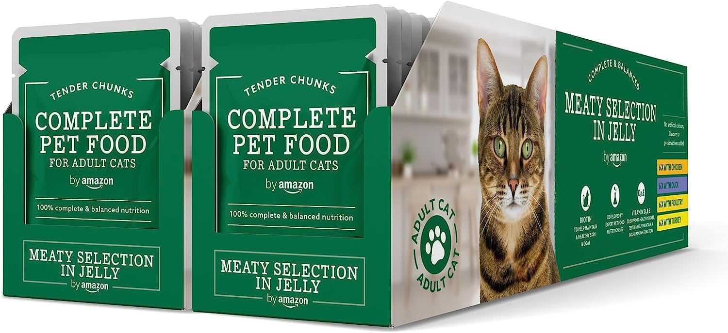 by Amazon Complete Balanced Food for Adult Cats, Meat Selection in ...