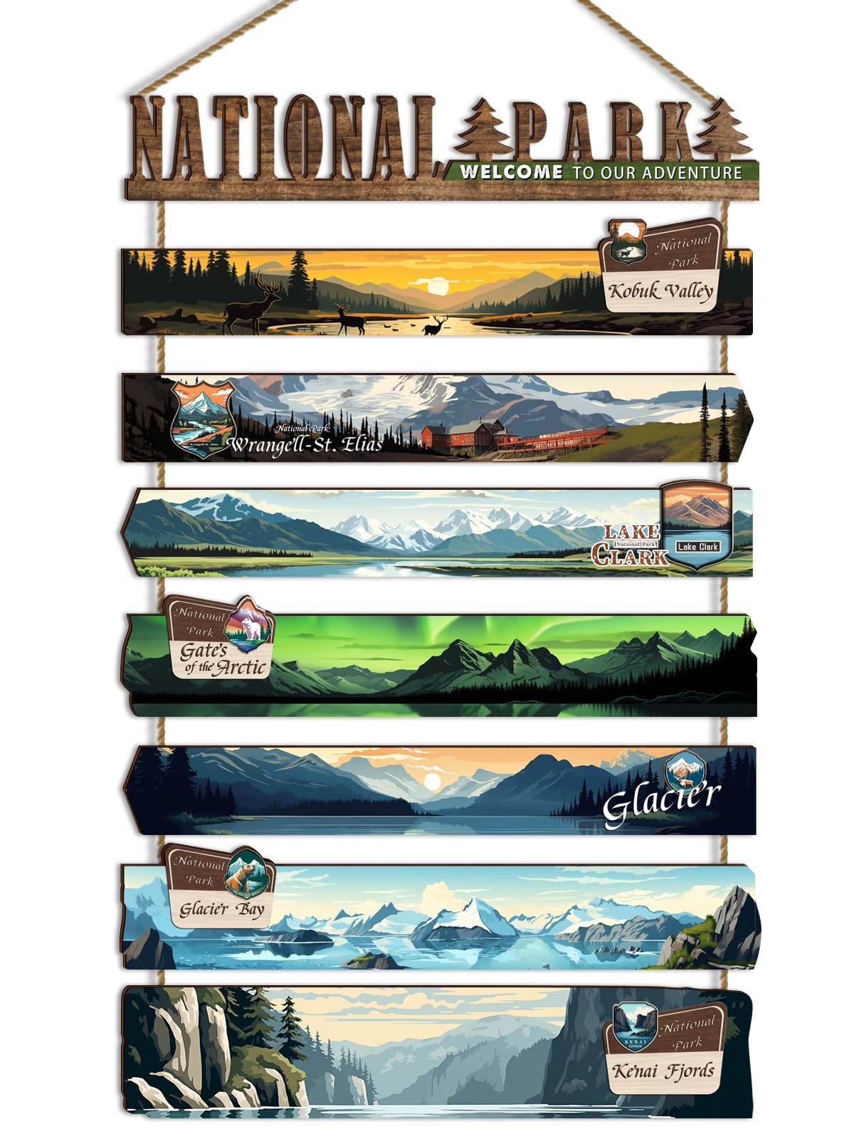 Amazon.com: SHOXREM National Parks Wall Art, Wooden Signs Decorative ...