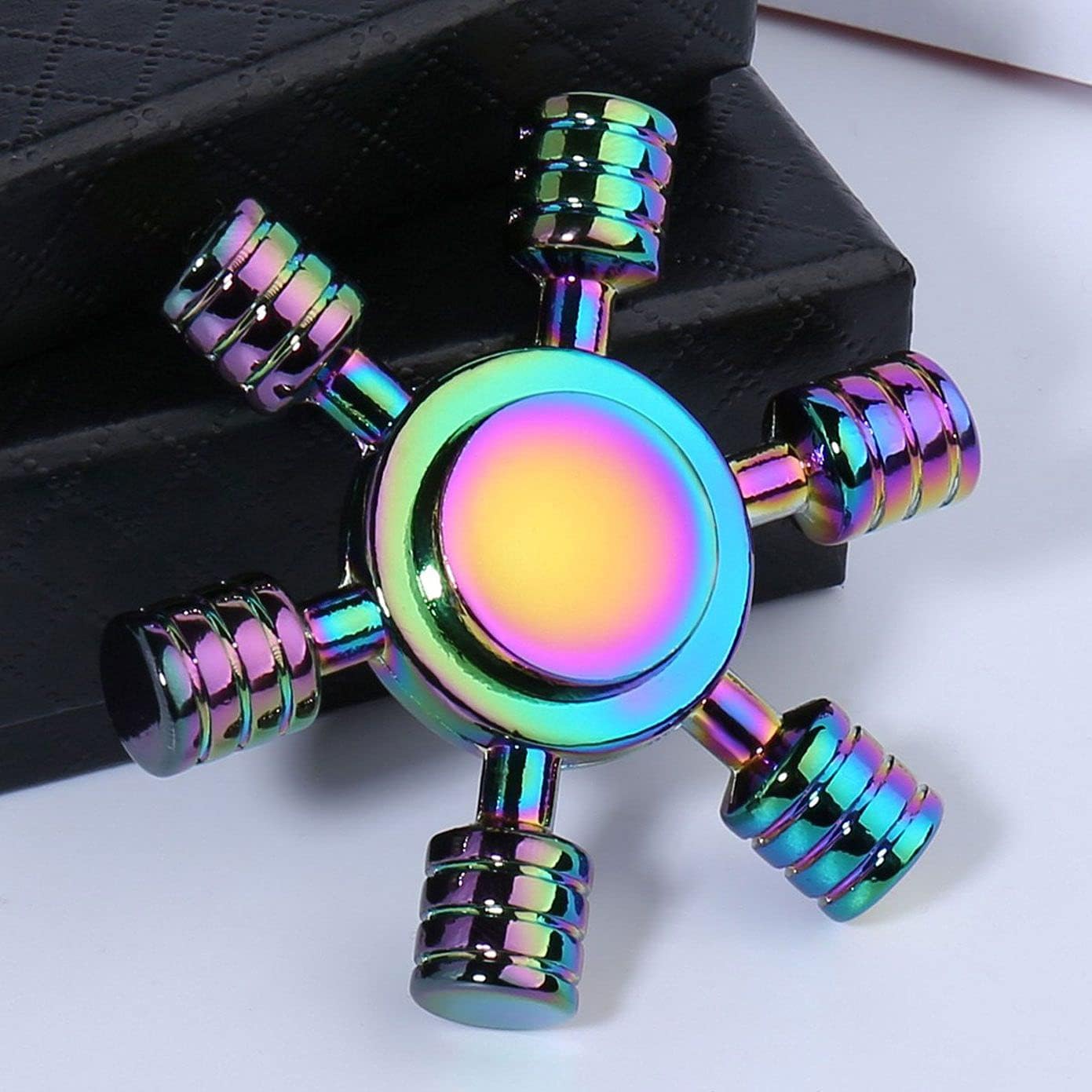TRU TOYS Rainbow Gyro Six Arms Finger Hand Spinner Fidget Long Time ...