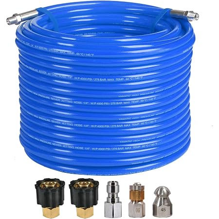 Amazon.com: Sewer Jetter - 50 FT JetSnake Drain Cleaner for Your Gas ...