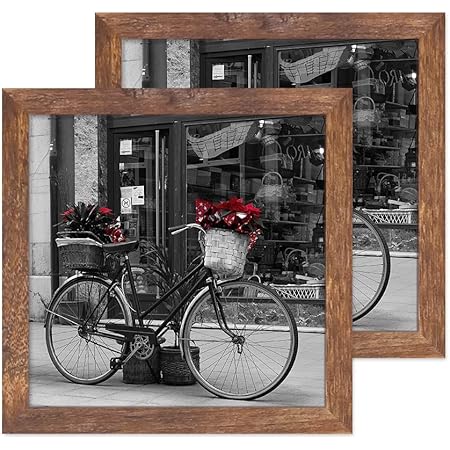 Amazon.com - 12x12 Frame Wood Set of Two, Rustic Square Frame for Wall ...
