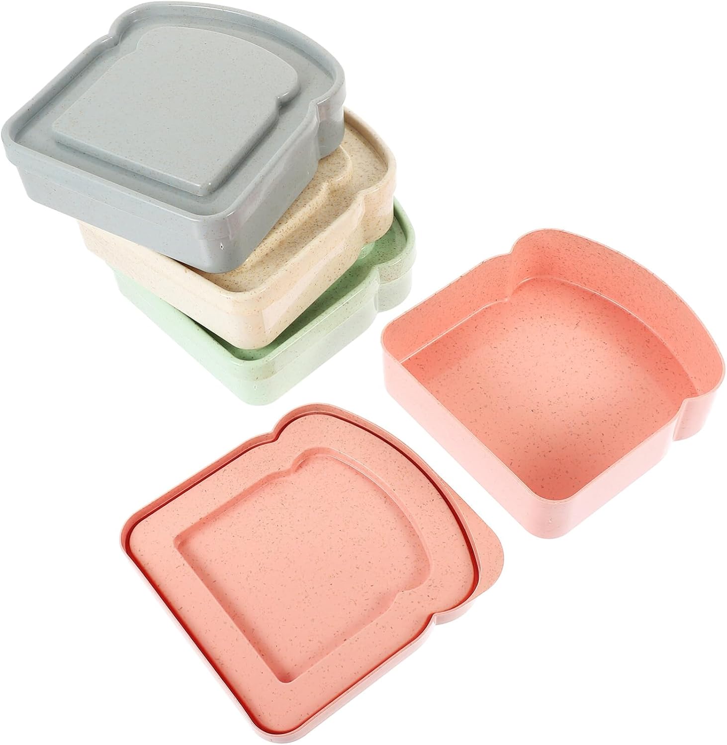 CALLARON Sandwich Containers Toast Bread Box Toast Shape Sandwich Box ...