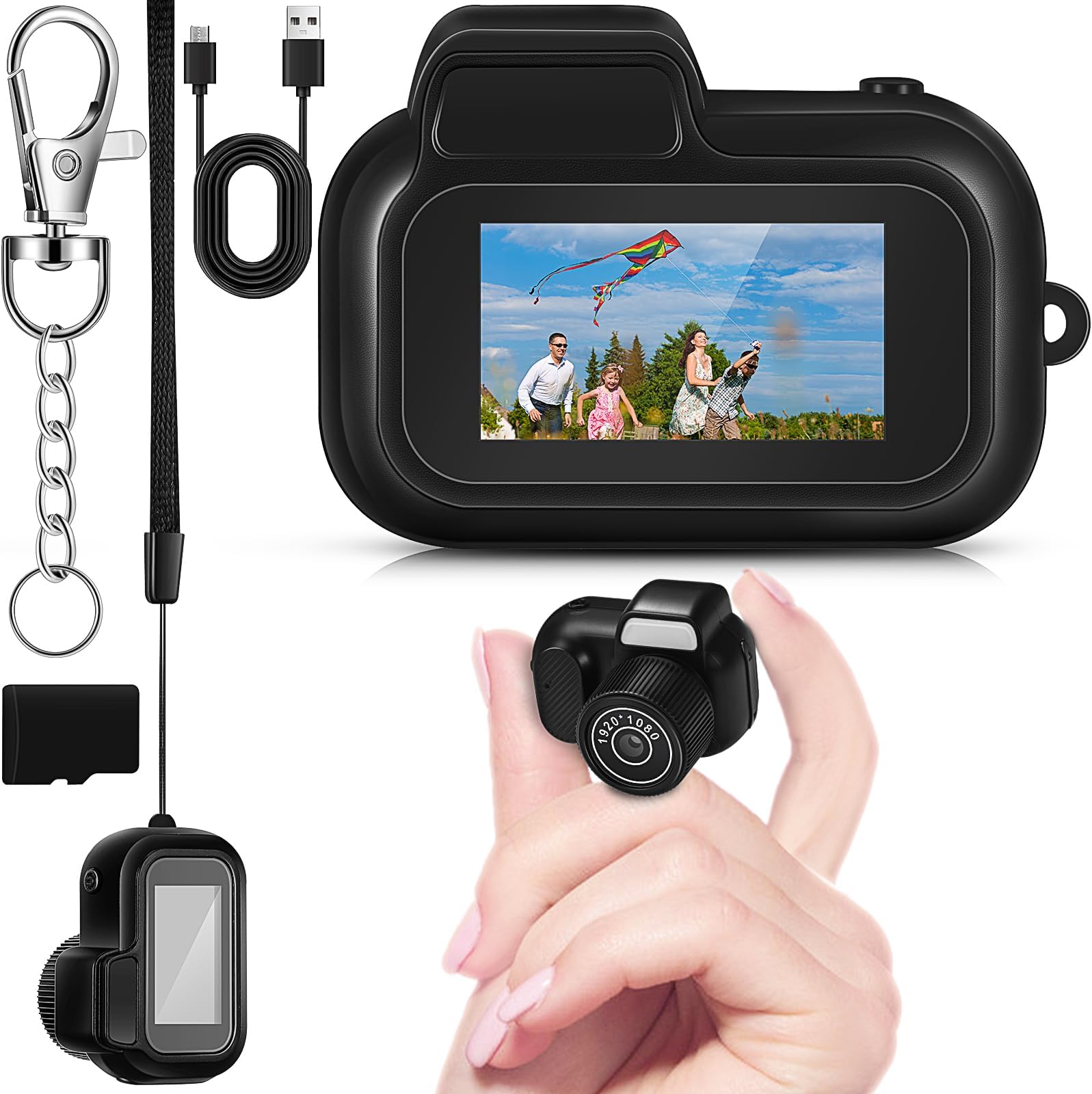Amazon.com : Relaxweex Mini Keychain Camera 1080p Small Nostalgia Retro ...