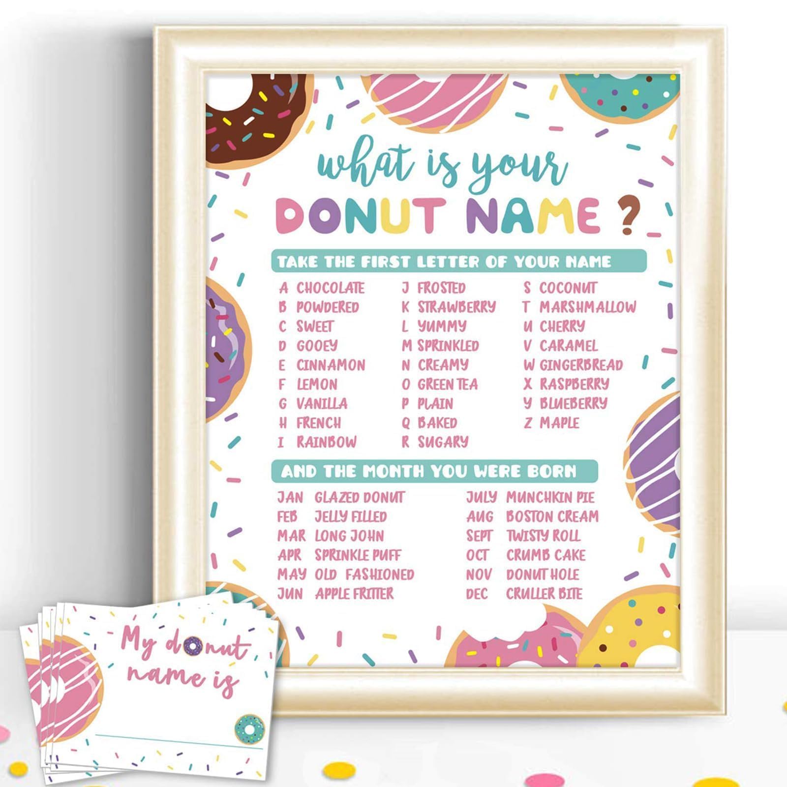 Snapklik.com : Whats Your Donut Name Game Girls Sprinkles Birthday ...