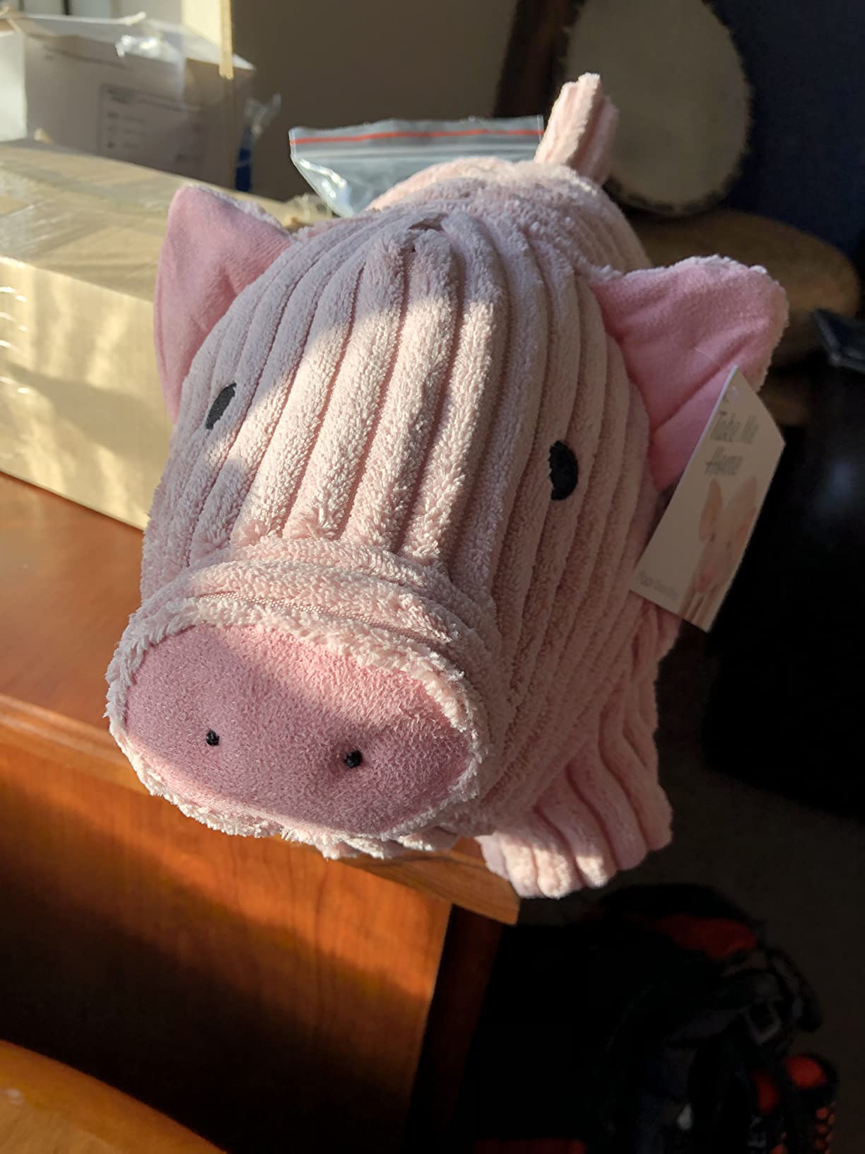 Twinkles Pig Doorstop Pink Ribbed Fabric Animal Doorstop | Pig Shaped ...