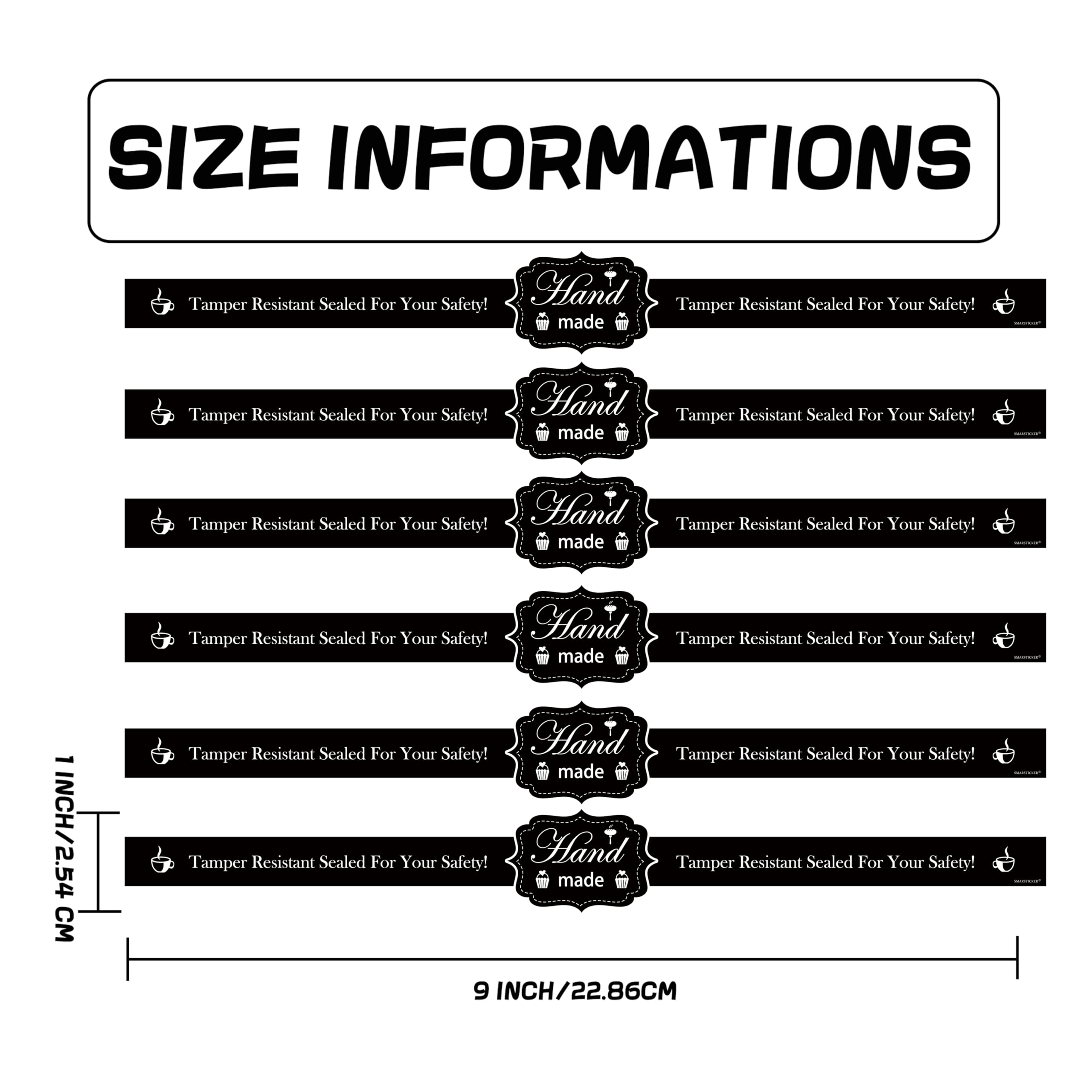 Snapklik.com : Food Retail Package Seal Stickers 9x1 Inch Safe Secure ...