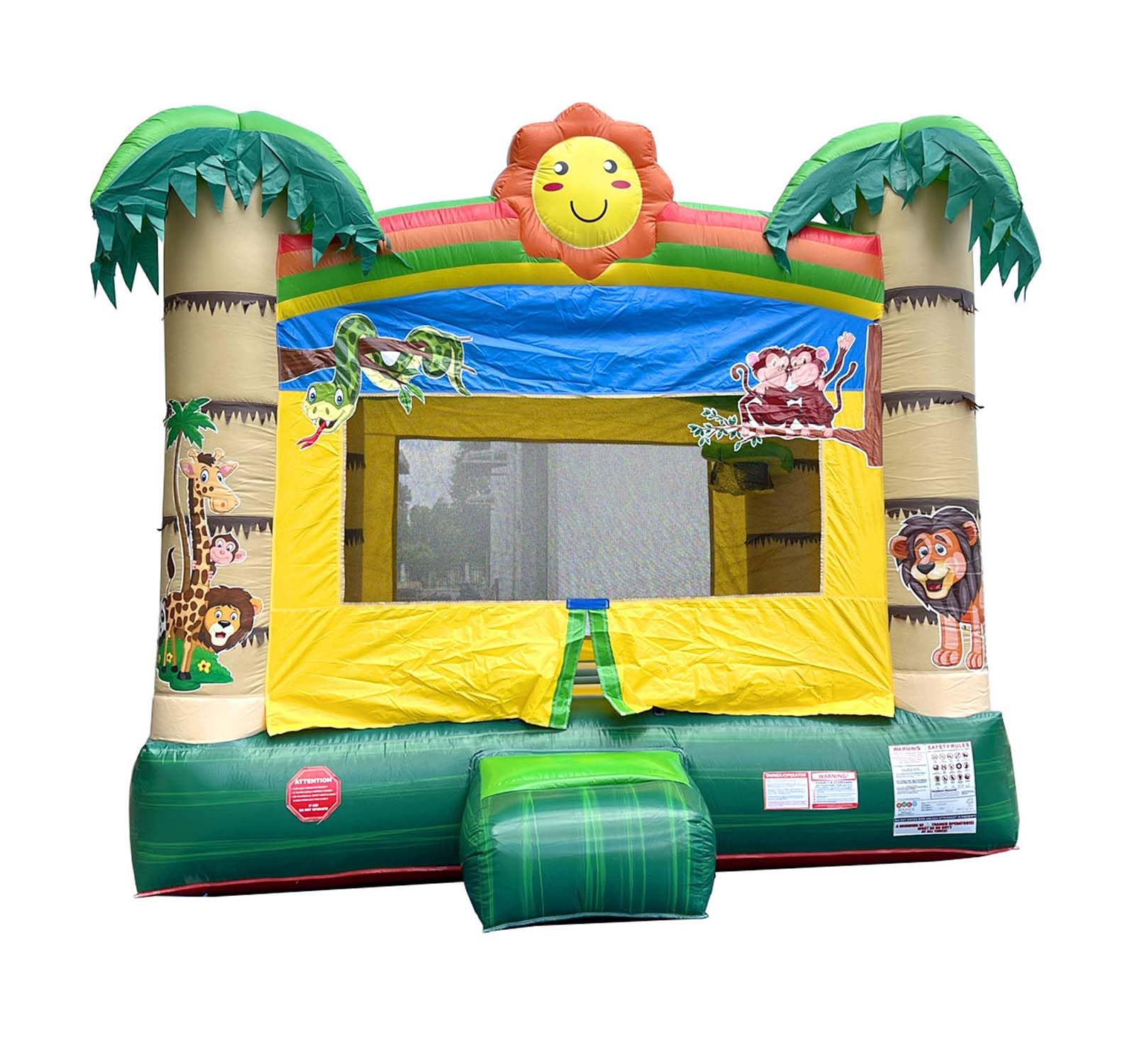 Amazon.com: Crossover Tropical Smiley Castle Inflatable Bounce House ...
