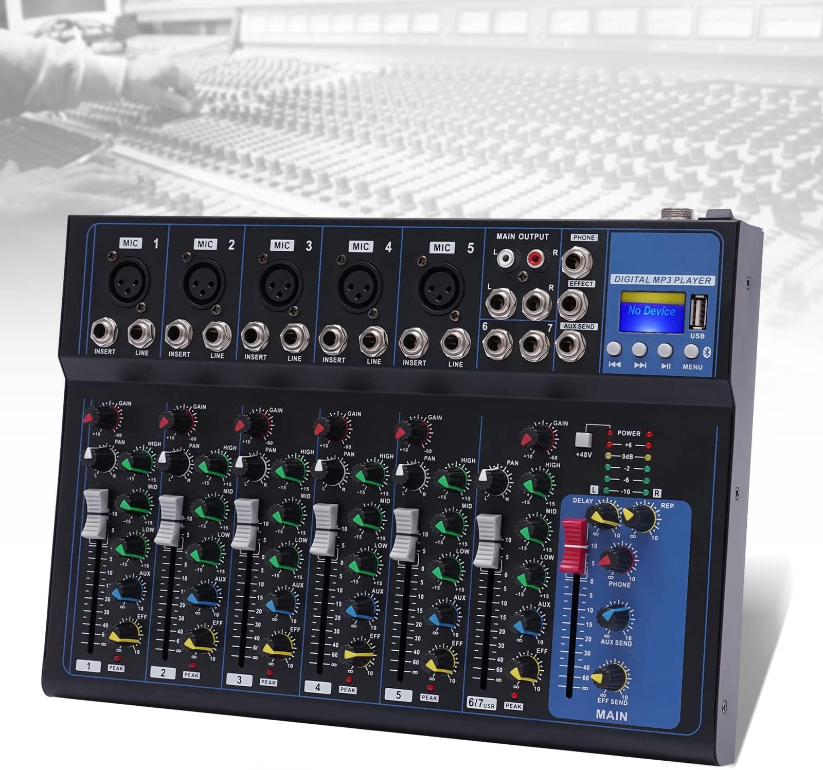 Amazon.com: Bluetooth Portable Audio Mixer w/USB DJ Sound Mixing ...