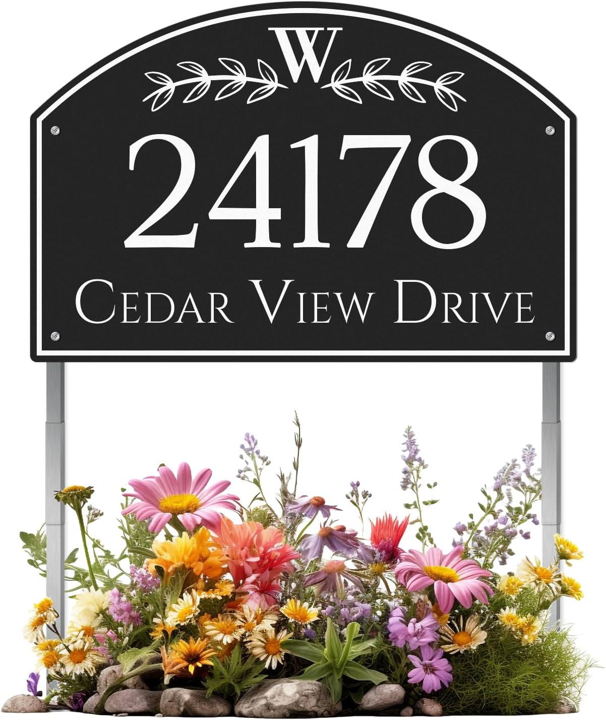 Amazon.com: House Address Sign Arch Metal Address Plaque for Outside ...
