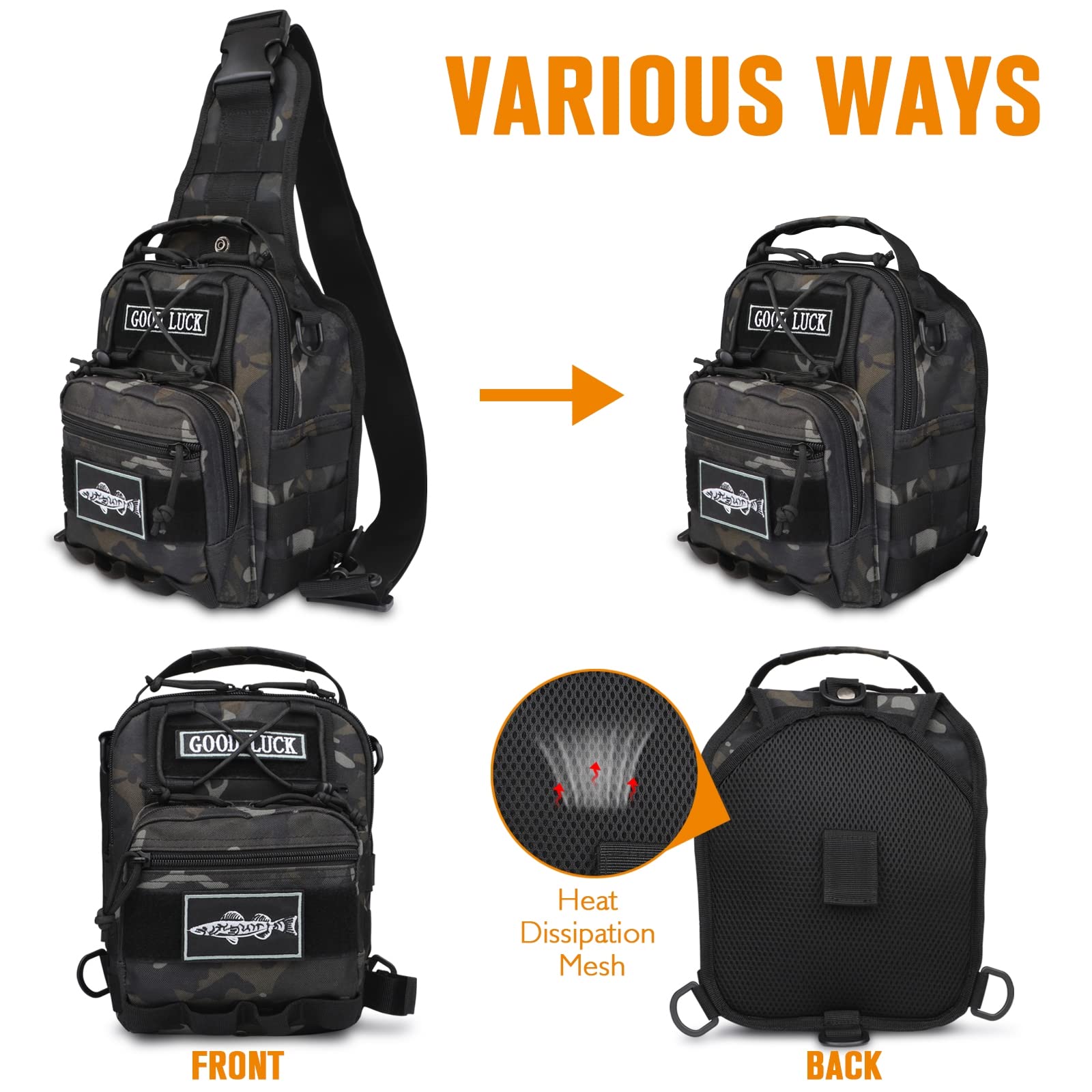 Snapklik.com : Small Fishing Backpack, Fly Fishing Sling Pack ...