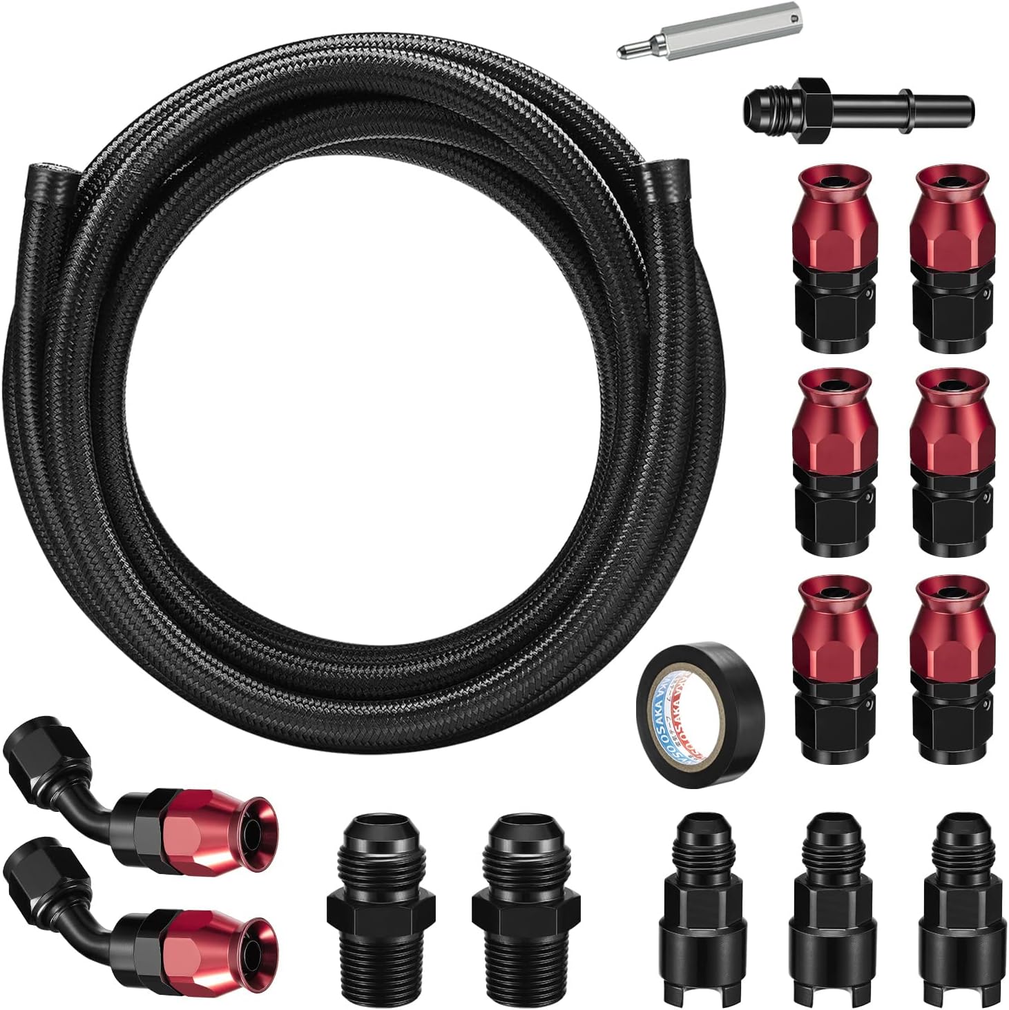 Amazon.com: 3/8 6AN 20FT Fuel Line Hose Kit, Stainless Steel Braided ...