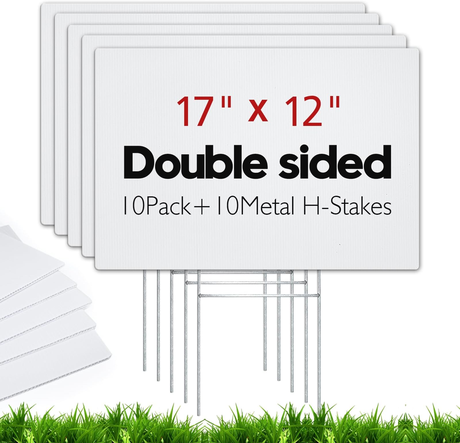 Amazon.com : Wesiti 20 Pack Blank Yard Signs with Stakes 17 x 12 Inch ...