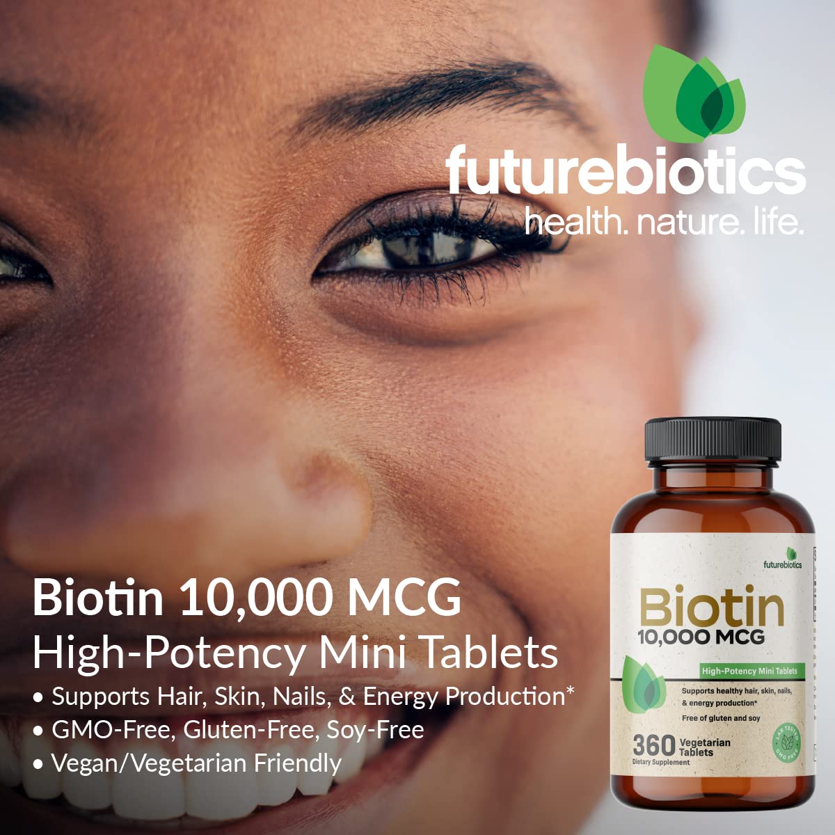 Snapklik.com : Biotin 10,000 MCG High Potency Tablets Supports Healthy ...