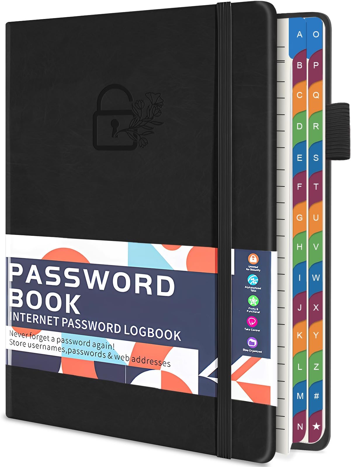Amazon.com : YeeCASE Password Keeper Book with Colorful Alphabetical ...