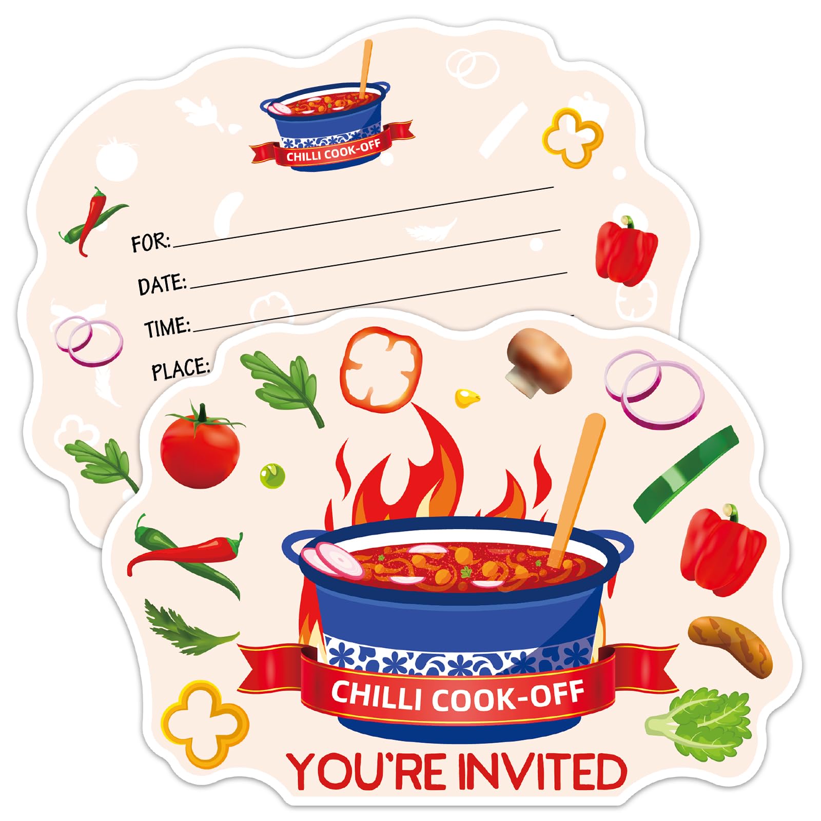 Cooking Competition Invitation ERHACHAIJIA 20 PCS Chilli Spicy Food
