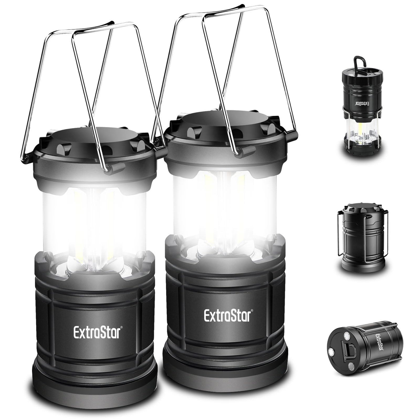 Amazon.com: EXTRASTAR 2 Pack LED Camping Lantern, Water Resistant ...