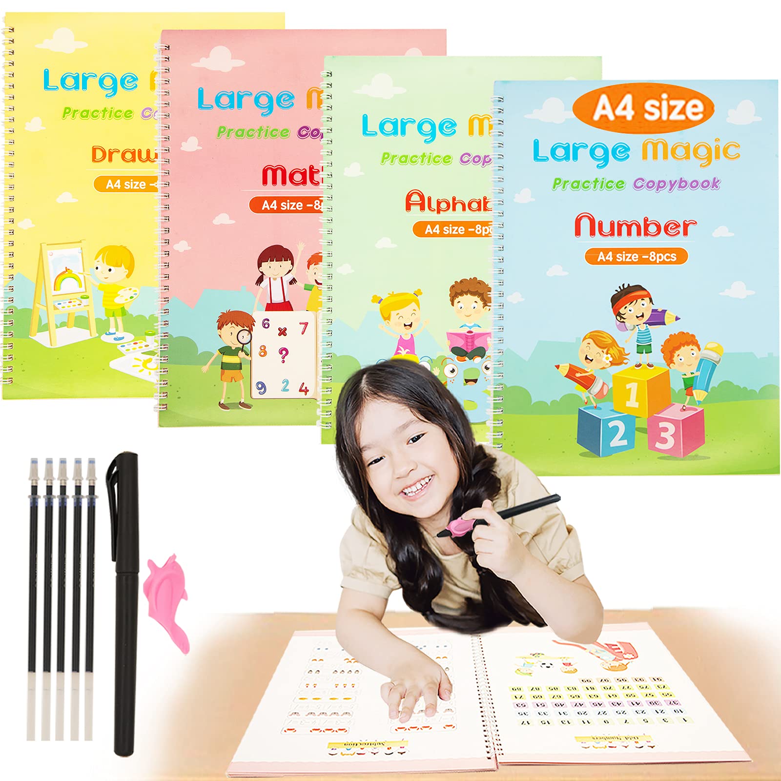Magical Tracing Workbook Set French Sank Magic Groove Book For Kids ...
