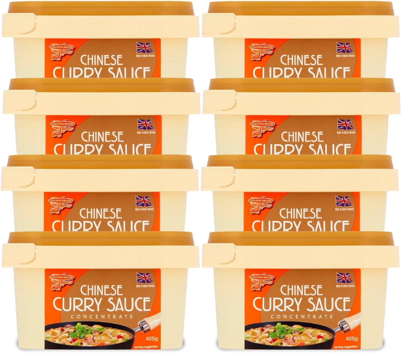 GoldFish Chinese Curry Sauce Paste Concentrate 8x405g : Amazon.co.uk ...