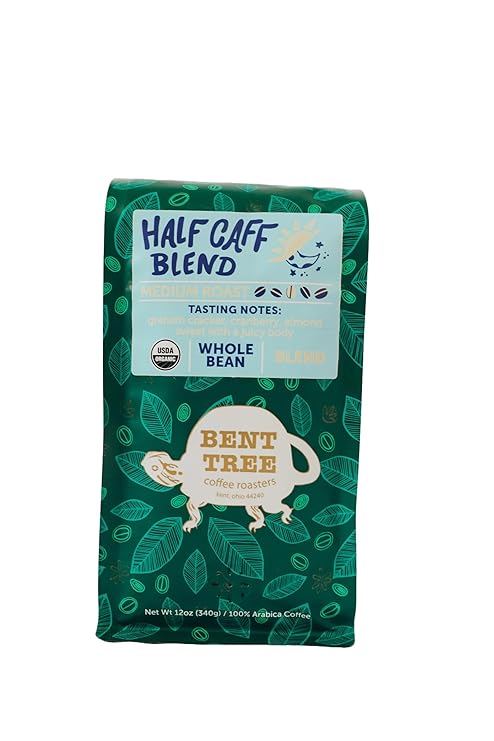 Amazon.com : Bent Tree Coffee Roasters Organic Coffee, 12oz (Half Caff ...