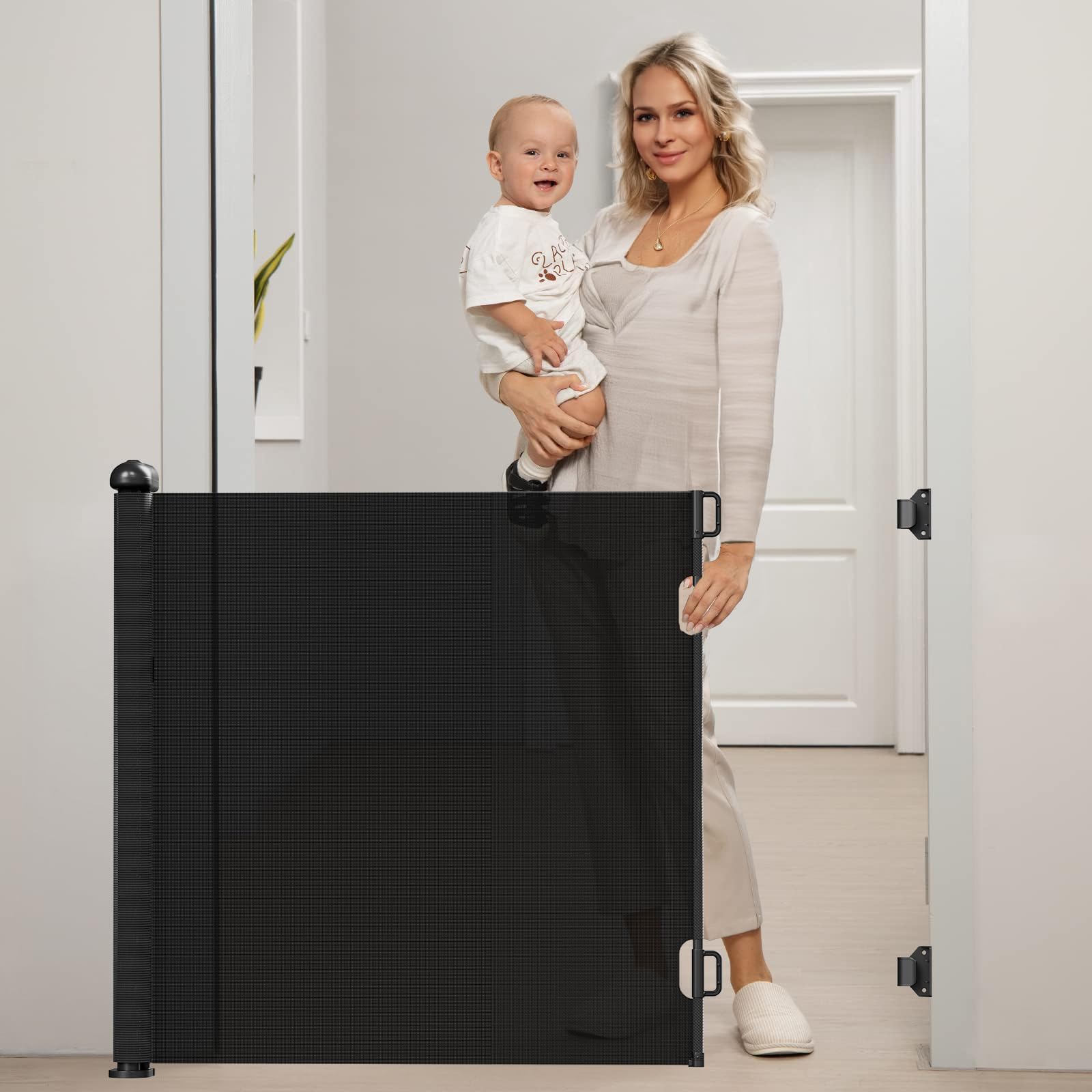 Amazon.com : Summer Retractable Baby Gate, Decorative Mesh Fabric ...