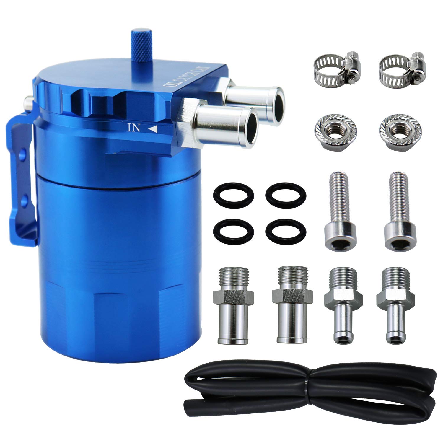 Buy Aluminum Oil Catch Can Baffled Reservoir 300ML Universal Engine Air ...